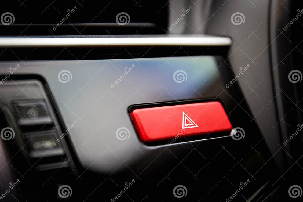 Emergency button in a car. stock photo. Image of push - 131075620