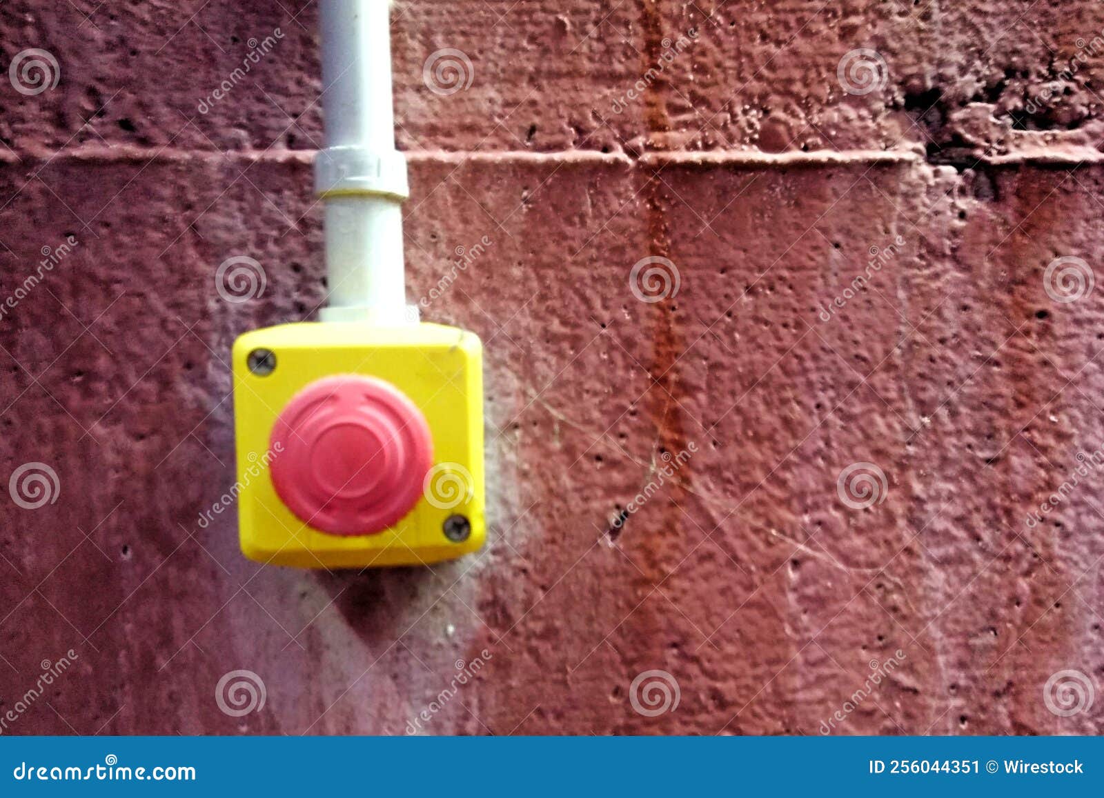 Emergency Button on a Red Wall Stock Image - Image of urgency ...