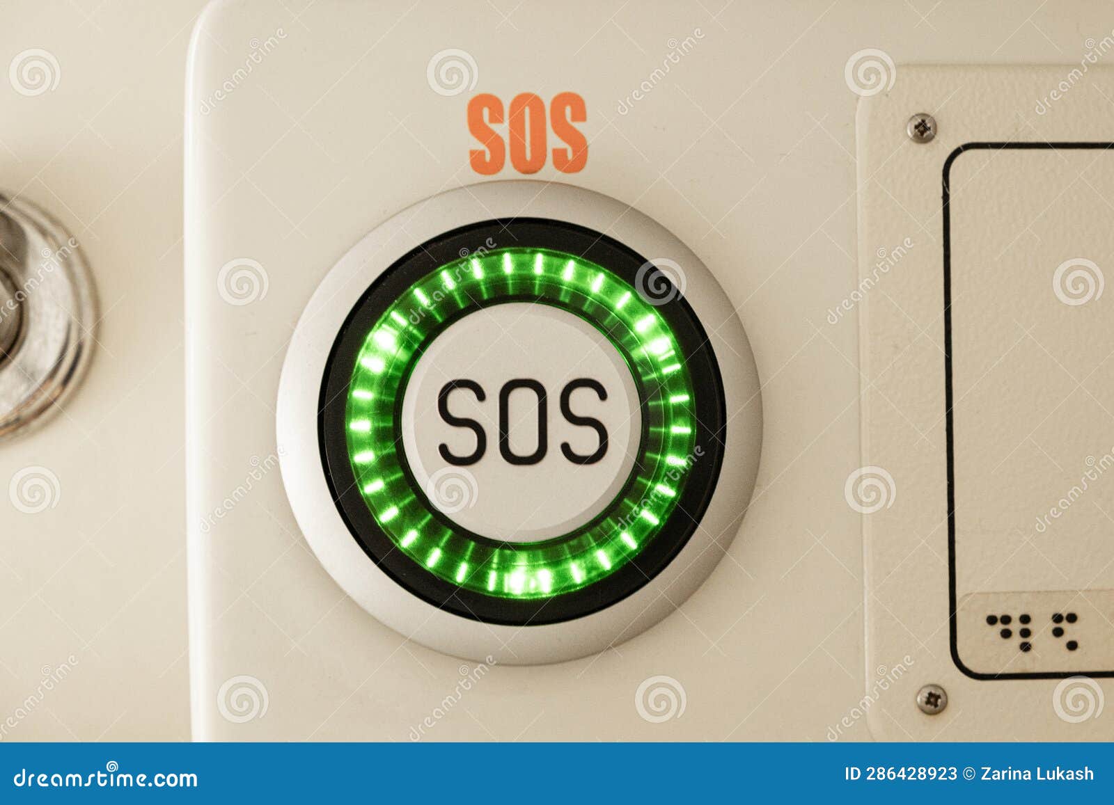 Emergency Button with SOS Text on the Train Stock Image - Image of ...