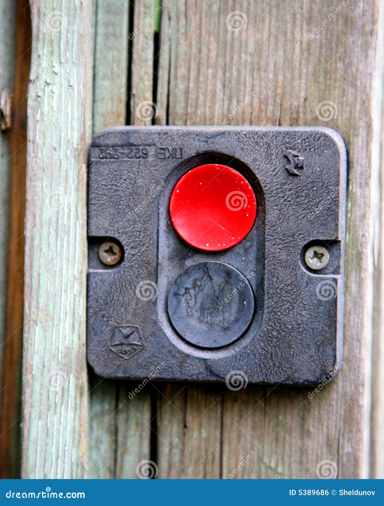 Emergency Button on Wooden Background Stock Photo - Image of industry ...