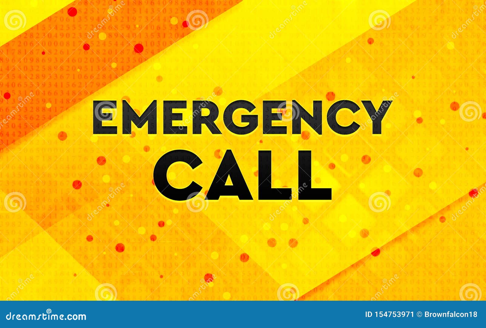 Emergency Call Abstract Digital Banner Yellow Background Stock ...