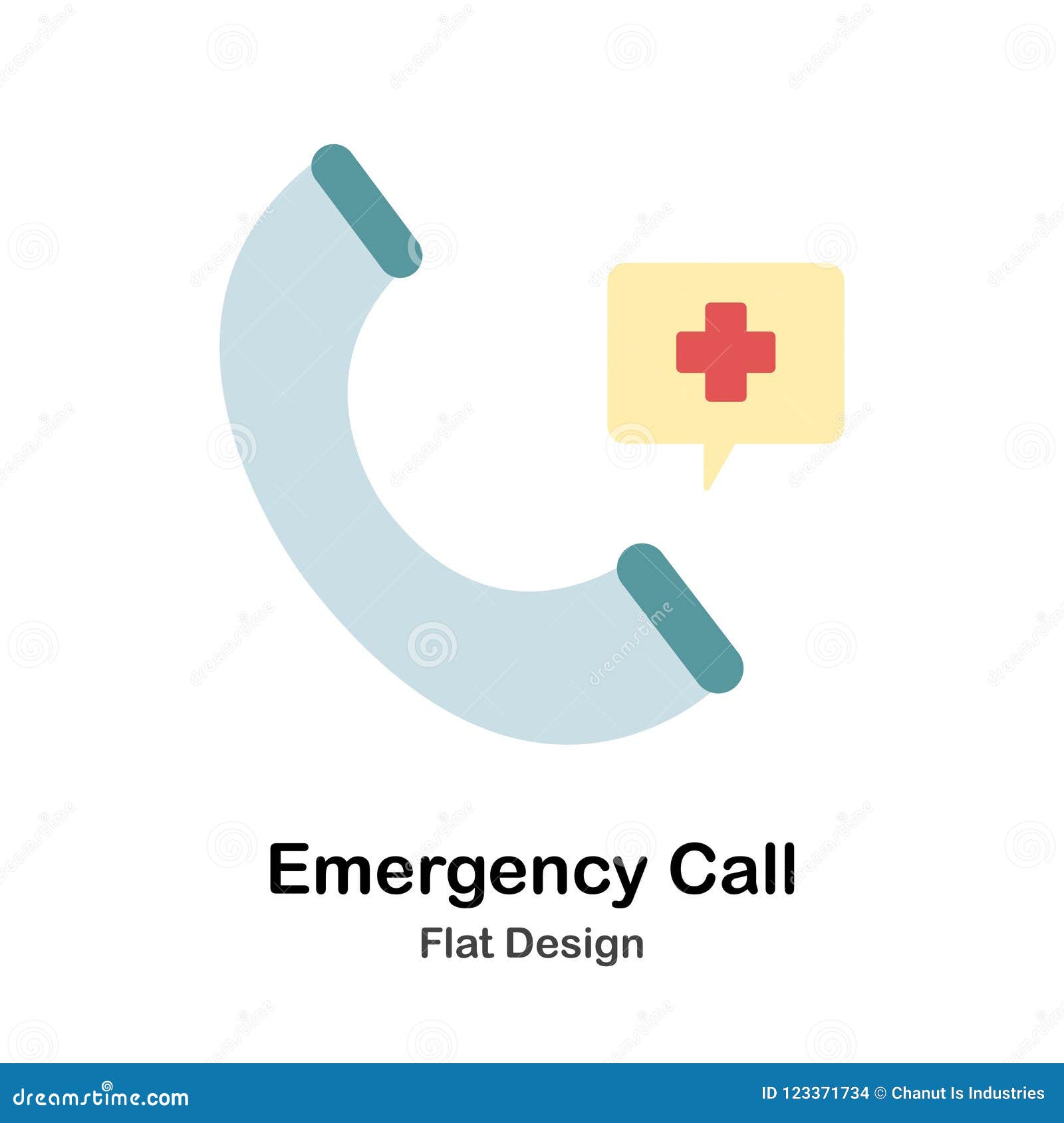 Emergency Call Flat Illustration Stock Vector - Illustration of ...