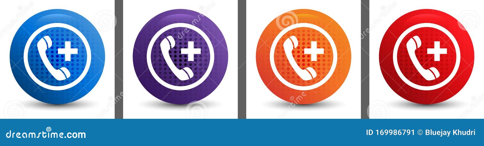 Emergency Call Icon Abstract Halftone Round Button Set Stock Vector ...