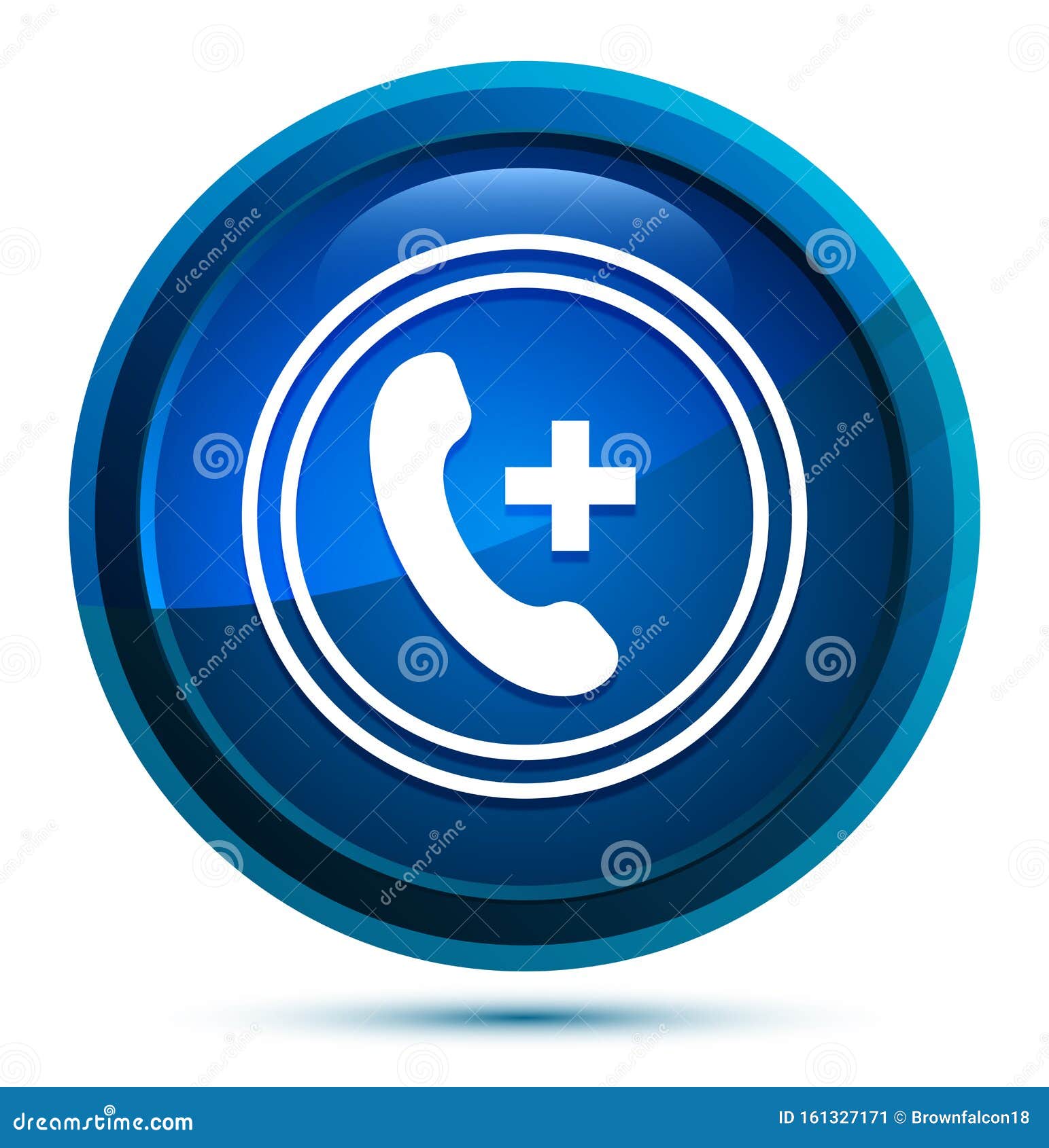 Emergency Call Icon Elegant Blue Round Button Illustration Stock Vector ...