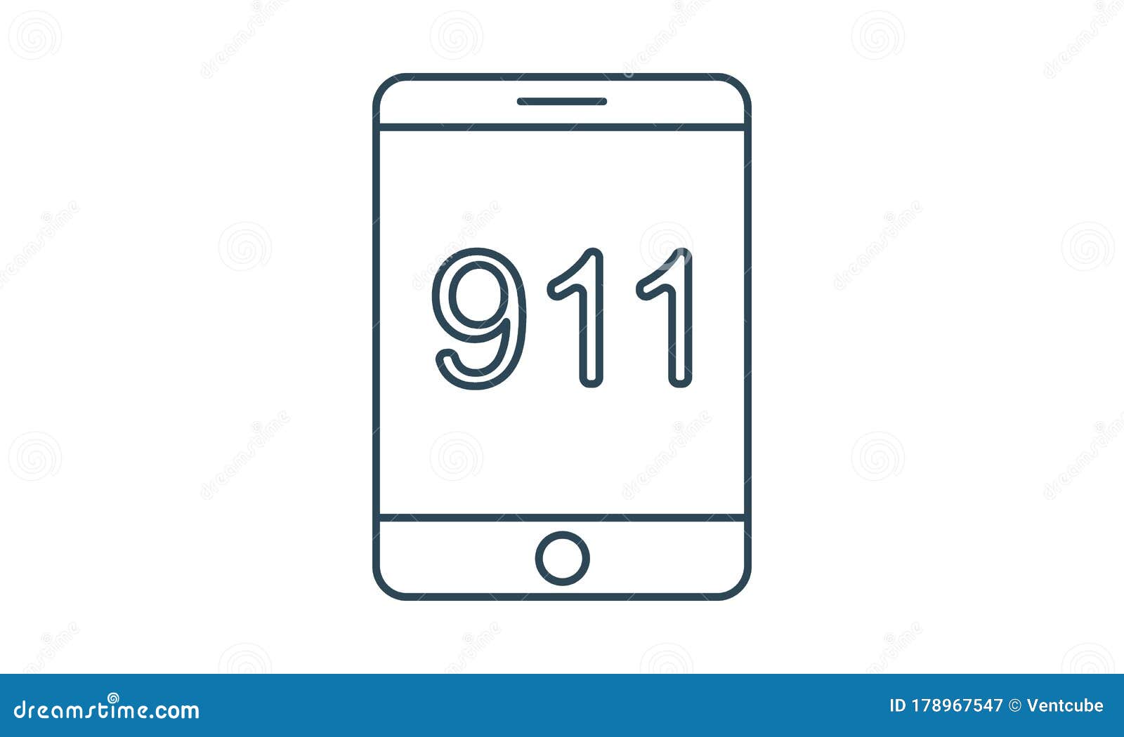Emergency Call Icon with 911. Flat Style Graphical Symbol. Stock ...
