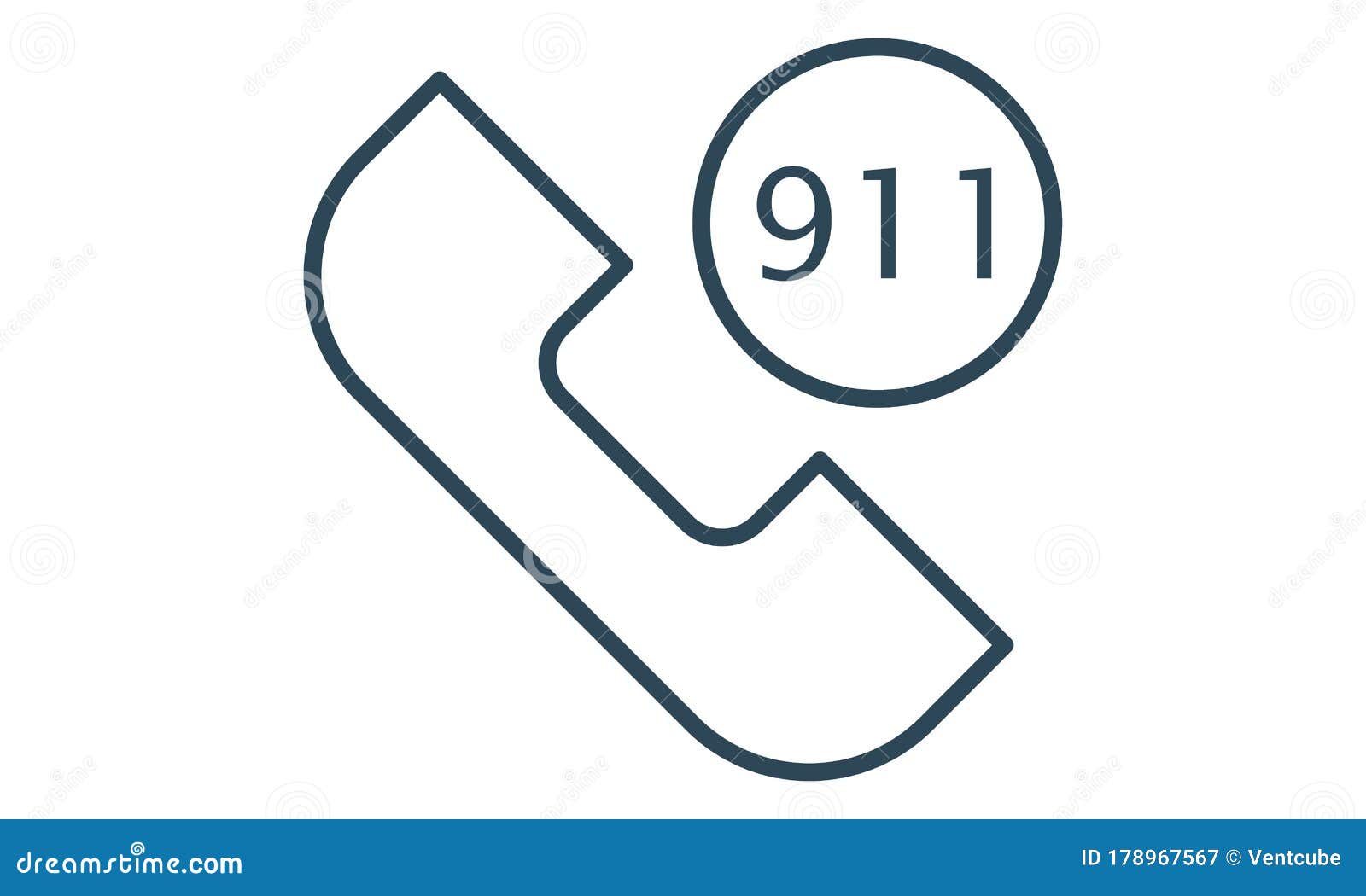 Emergency Call Icon with 911. Flat Style Graphical Symbol. Stock ...