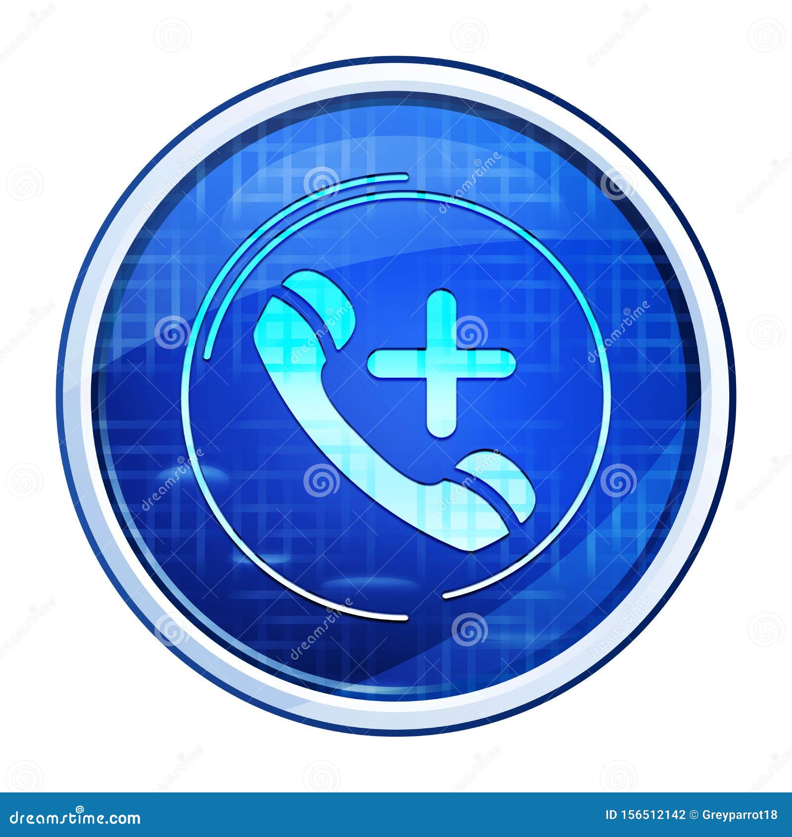 Emergency Call Icon Futuristic Blue Round Button Vector Illustration ...