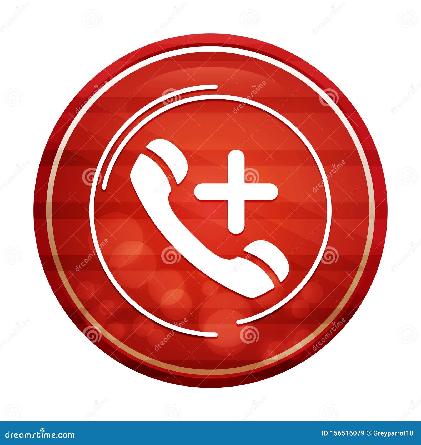 Emergency Call Icon Realistic Diagonal Motion Red Round Button ...