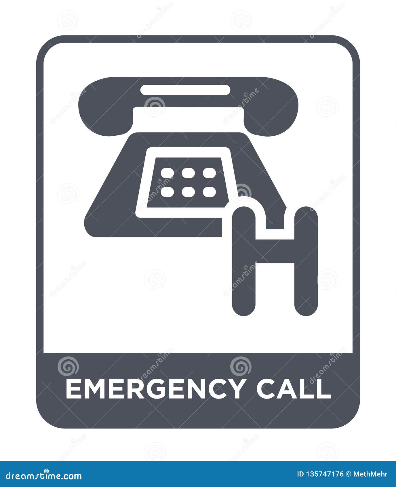 Emergency Call Icon in Trendy Design Style. Emergency Call Icon ...