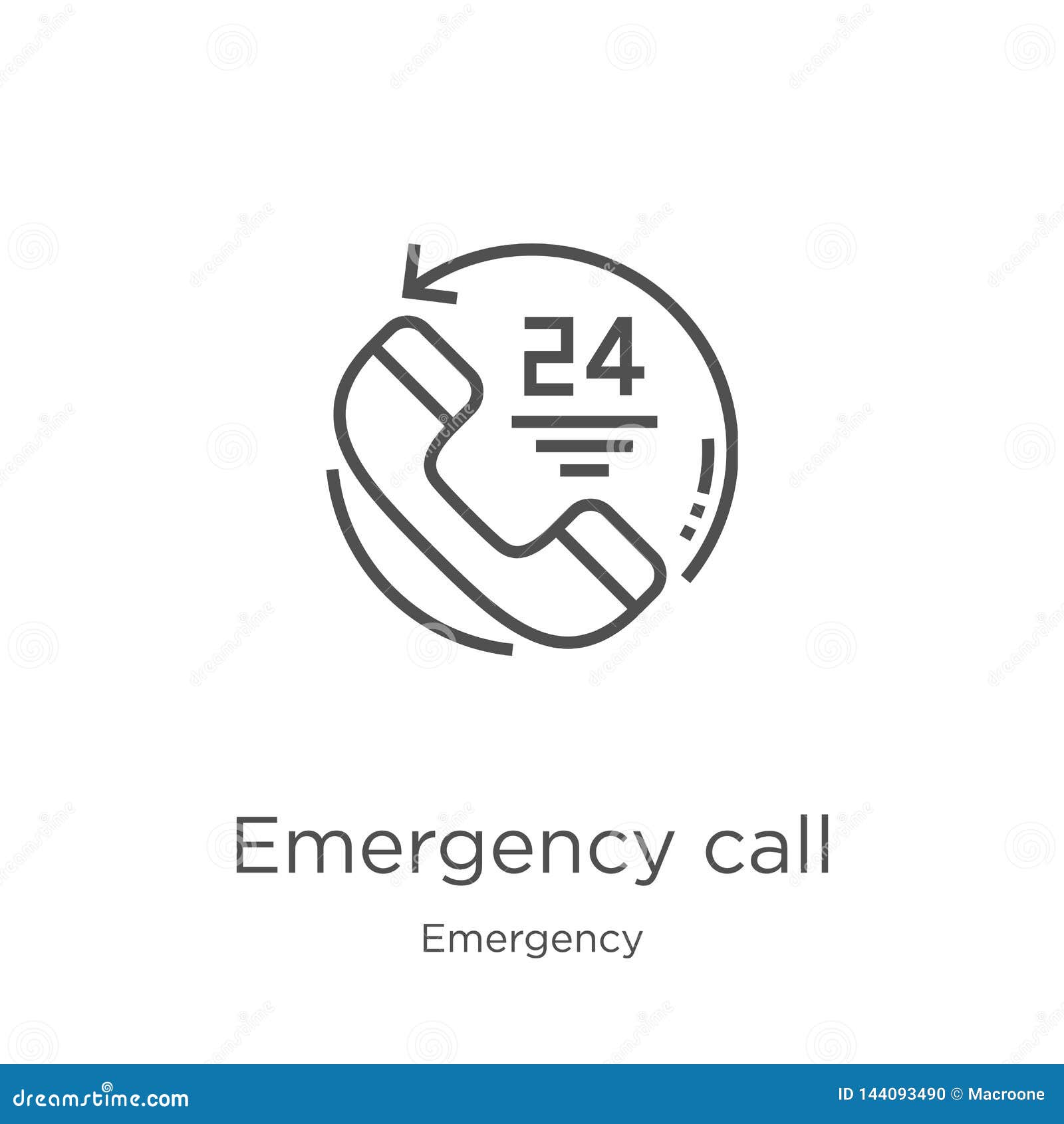 Emergency Call Icon Vector from Emergency Collection. Thin Line ...
