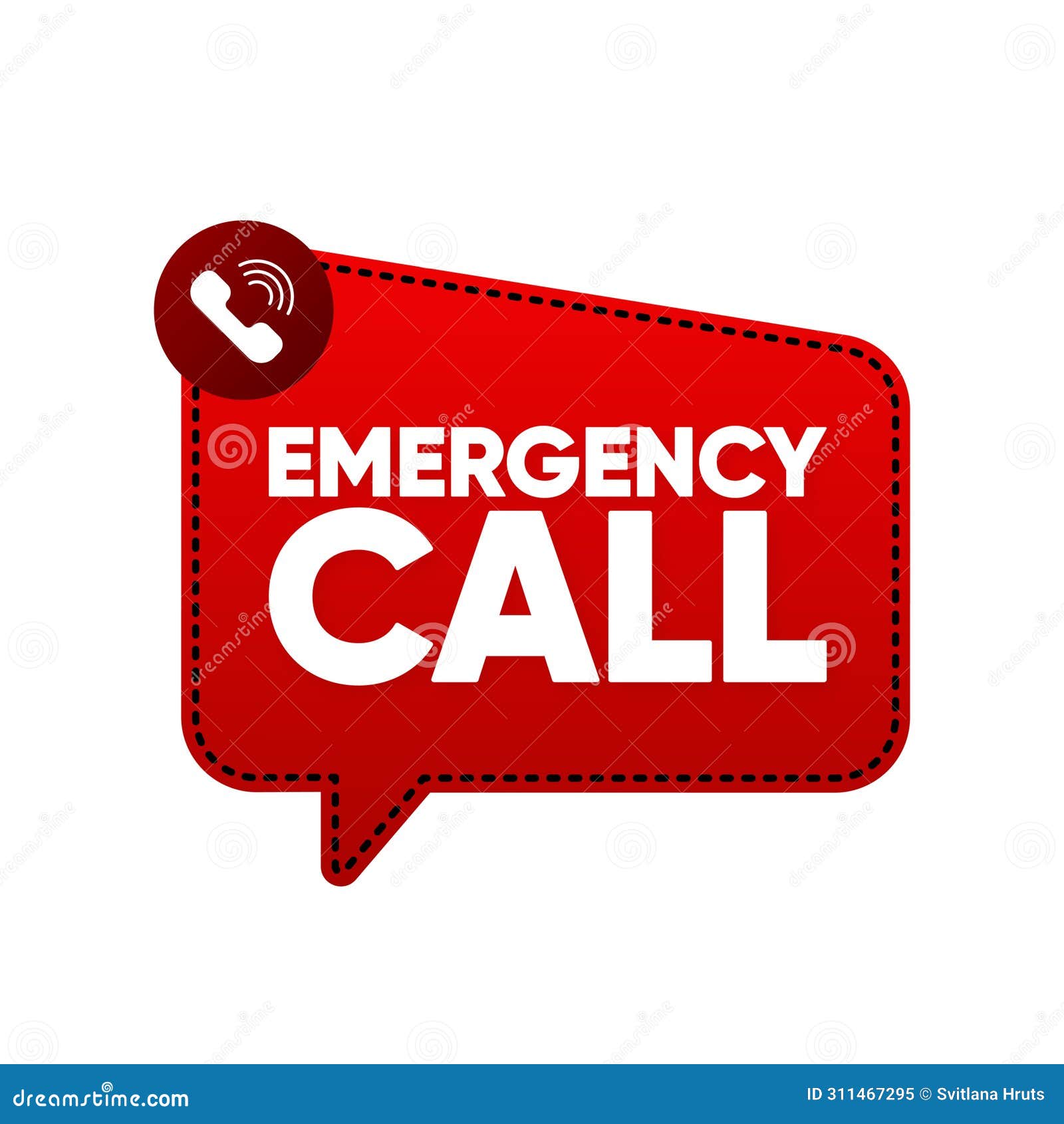 Emergency Call Label. SOS Emergency Call. 911 Calling. Hotline Concept ...