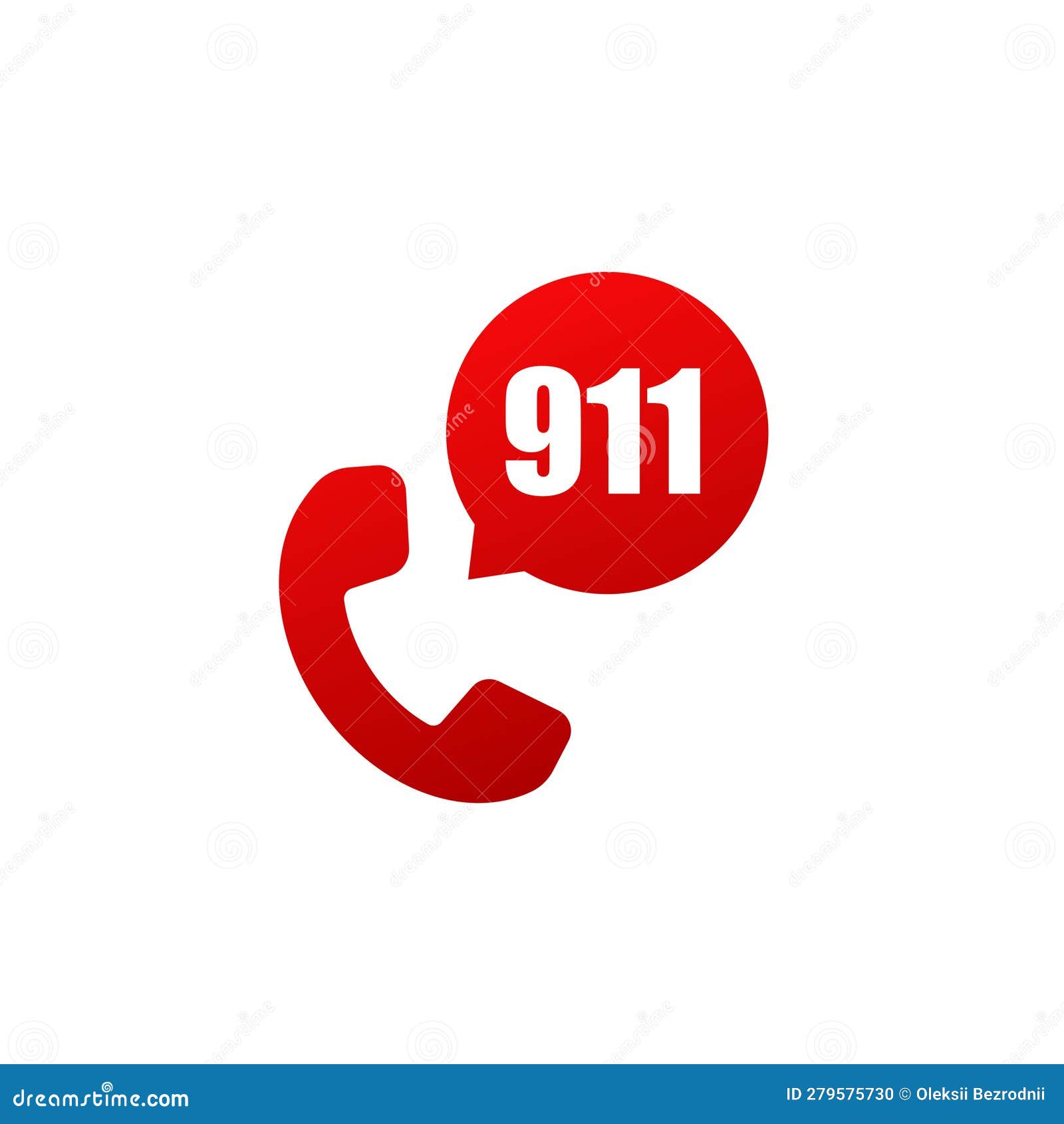 911 Emergency Call Number Button Stock Vector - Illustration of number ...