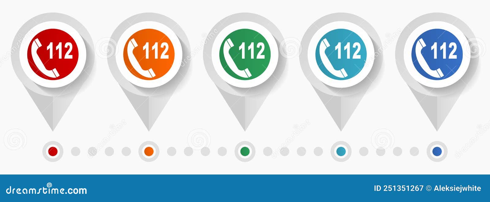 Emergency Call, Number 112 Concept Vector Icons, Editable Infographic ...