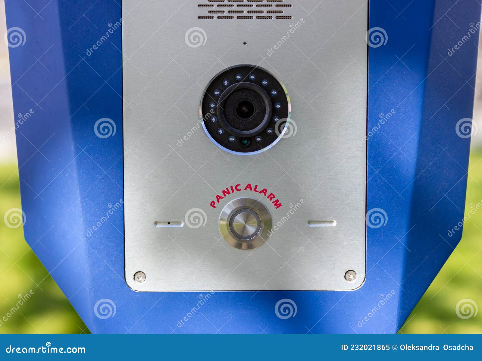 Emergency Call Panel. Panic Button in the City Park Stock Image - Image ...