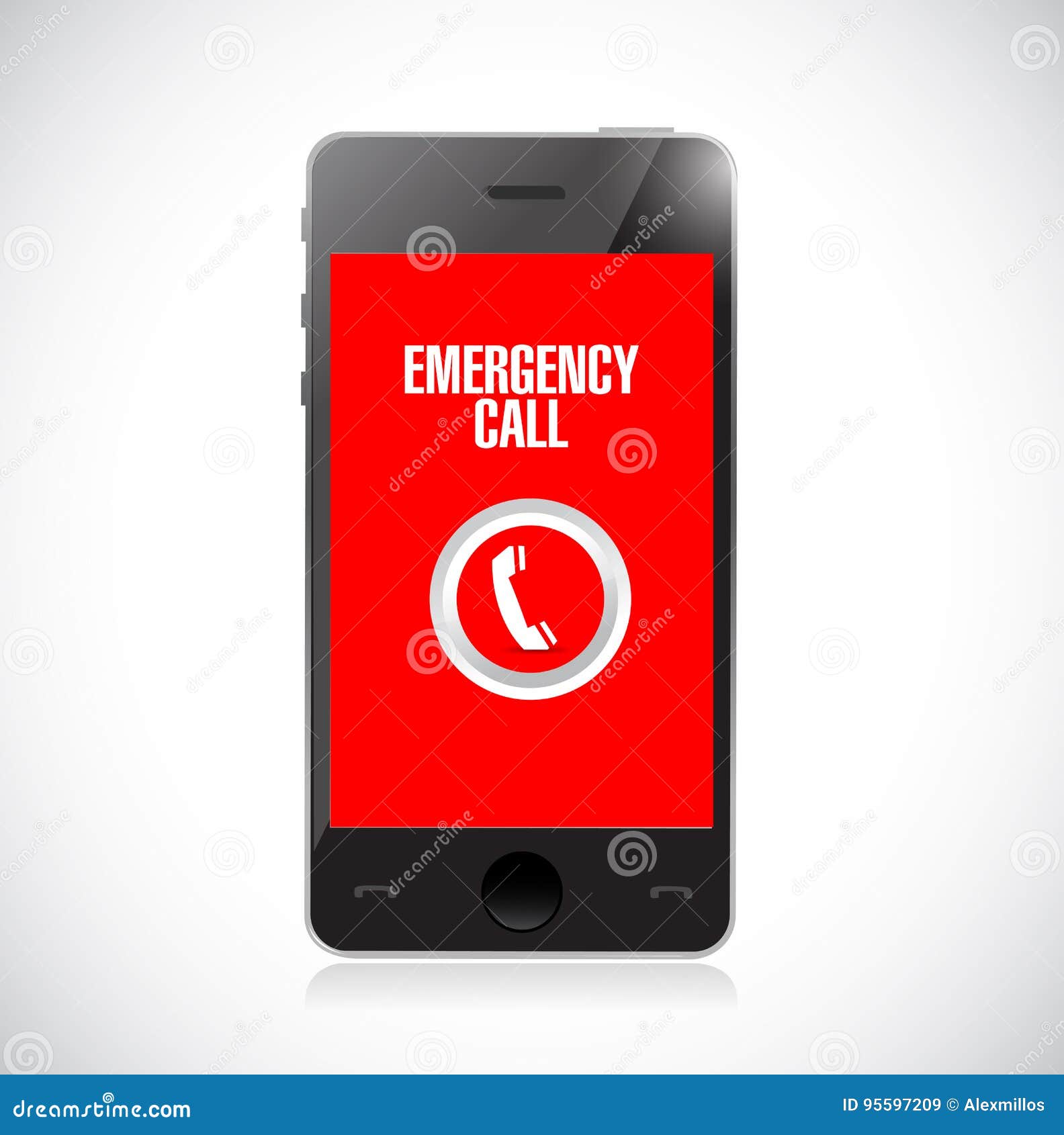 Emergency Call Phone Icon Illustration Stock Illustration ...