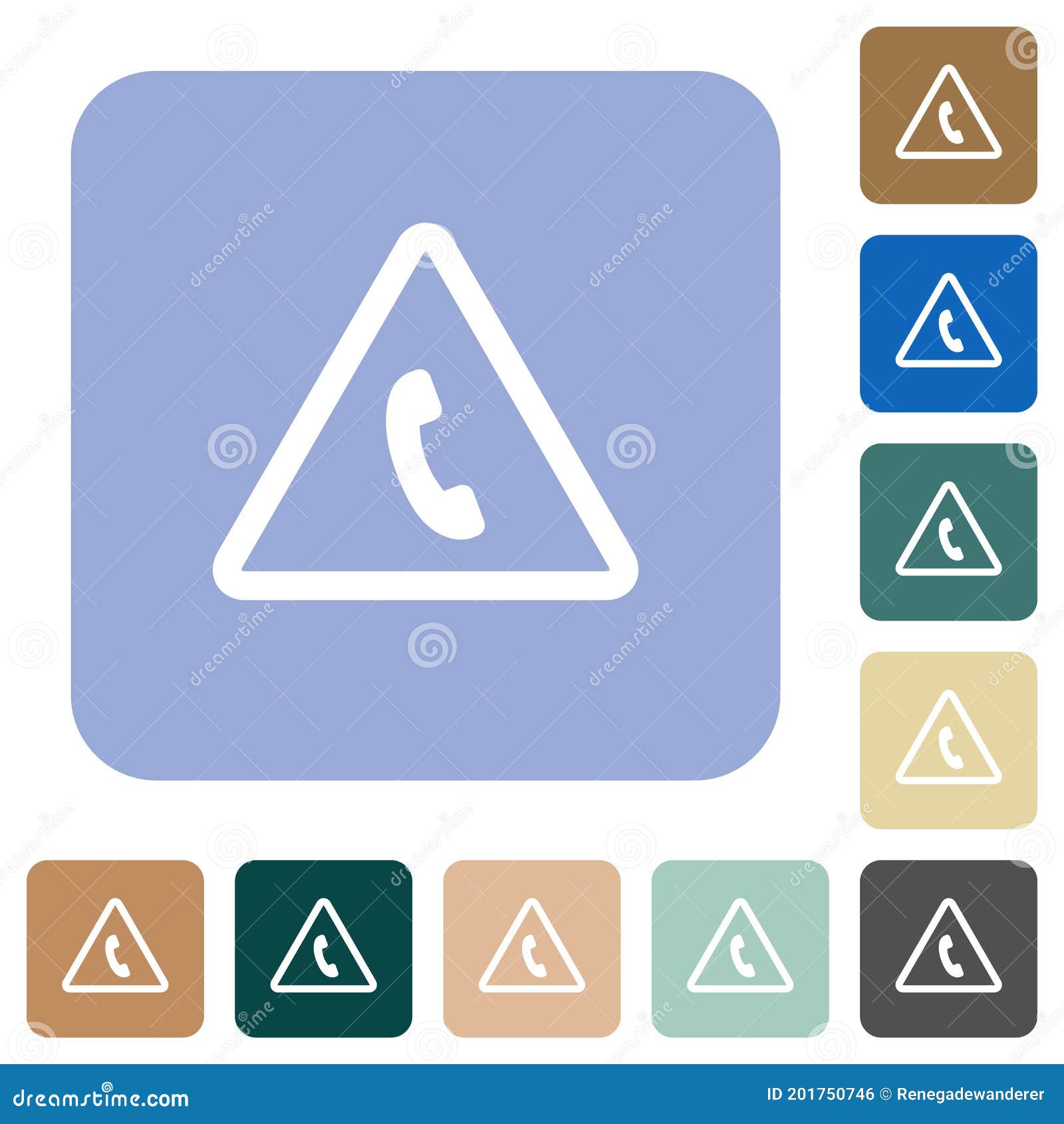 Emergency Call Rounded Square Flat Icons Stock Vector - Illustration of ...
