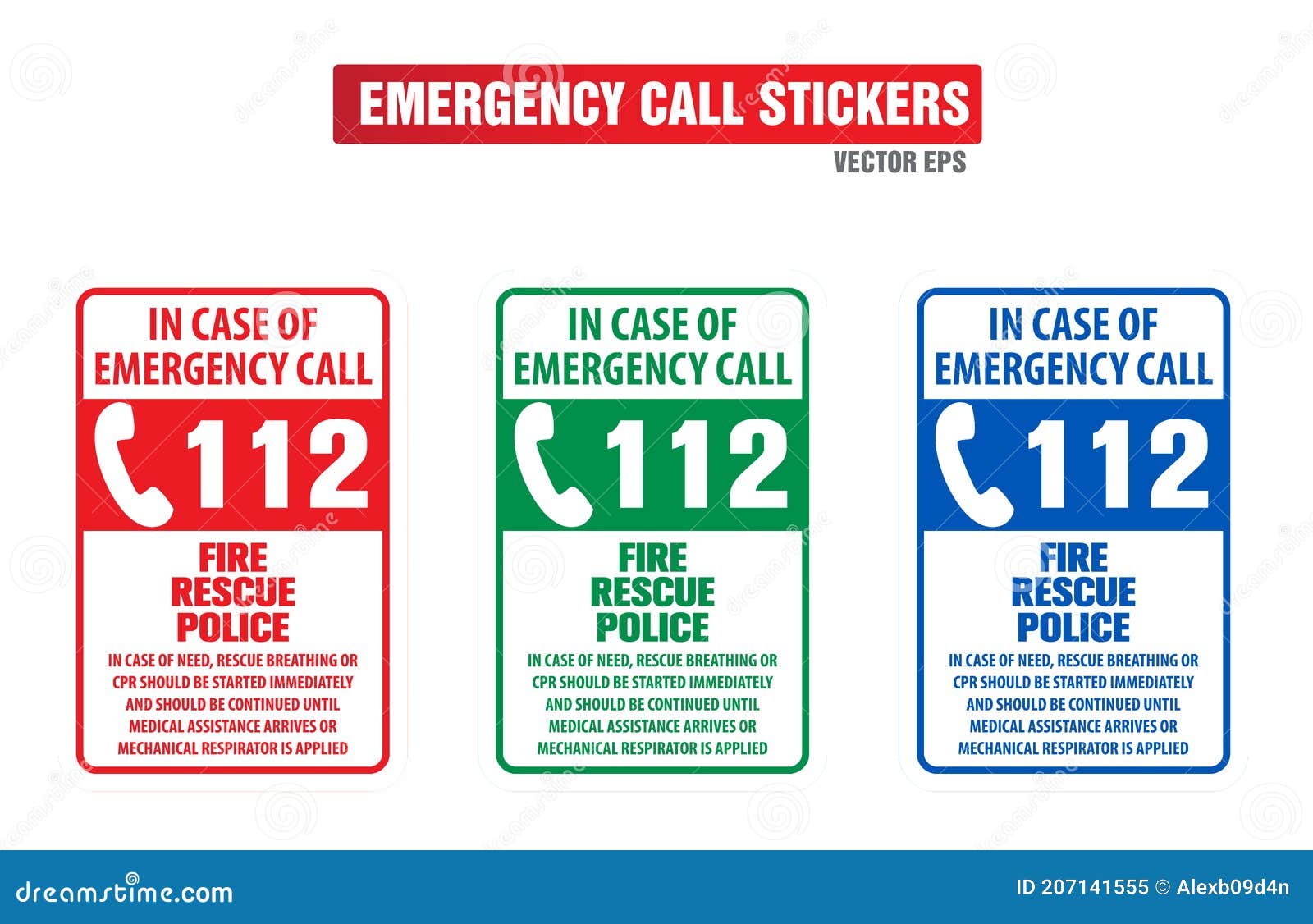 Emergency call sign stock vector. Illustration of business - 207141555