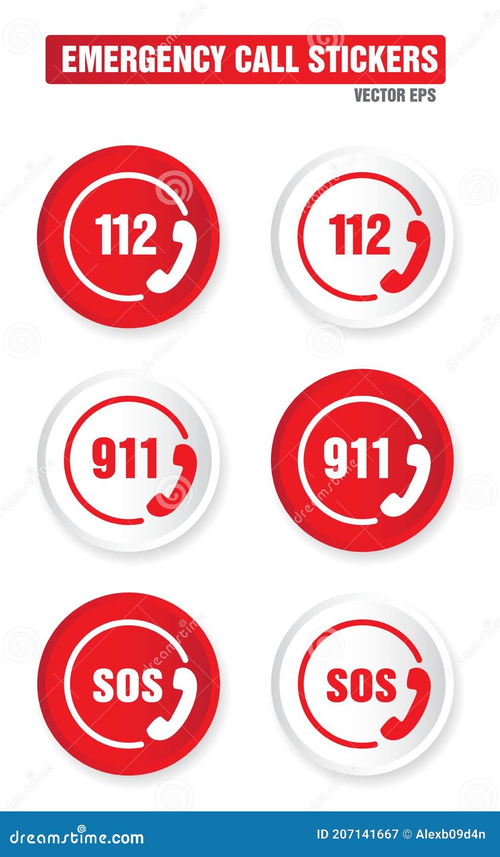 Emergency call sign stock vector. Illustration of number - 207141667