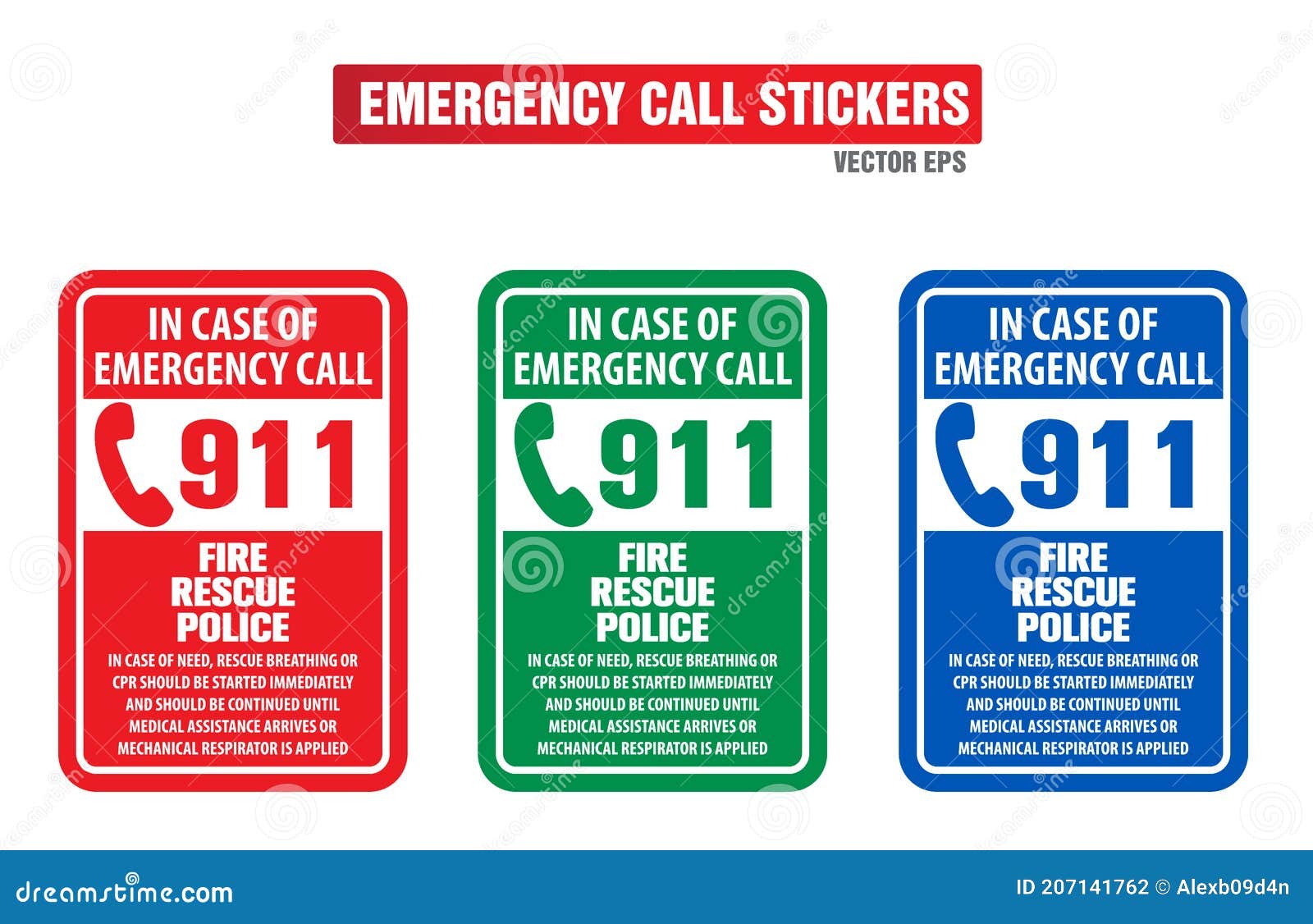 Emergency call sign stock vector. Illustration of medical - 207141762