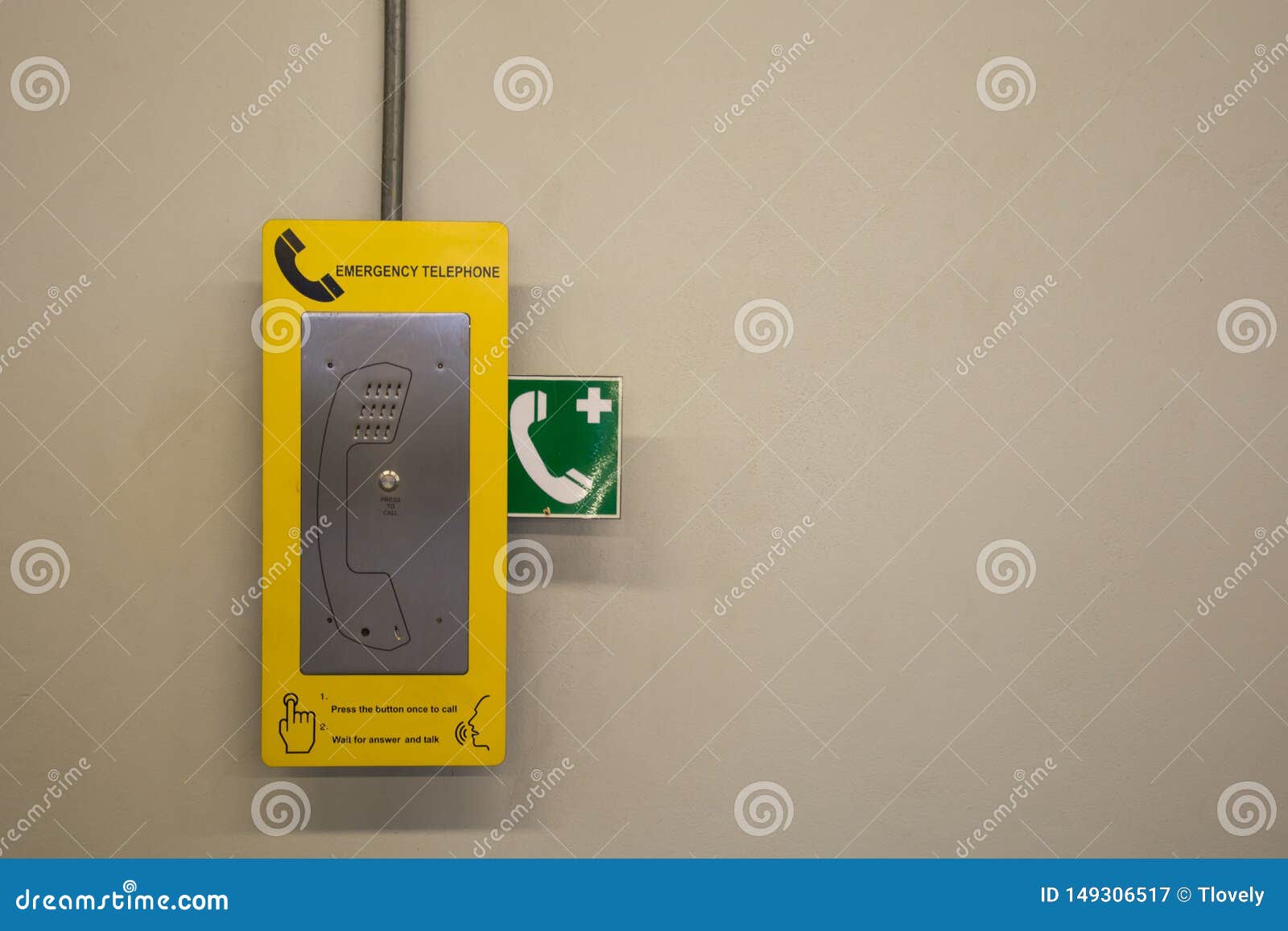 Emergency Call in the Subway Station Area Stock Image - Image of sign ...