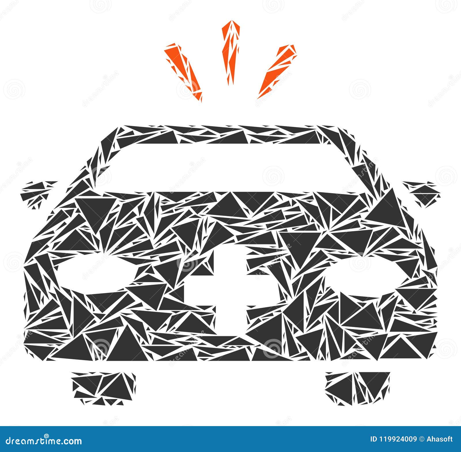 Emergency Car Collage of Triangles Stock Vector - Illustration of ...