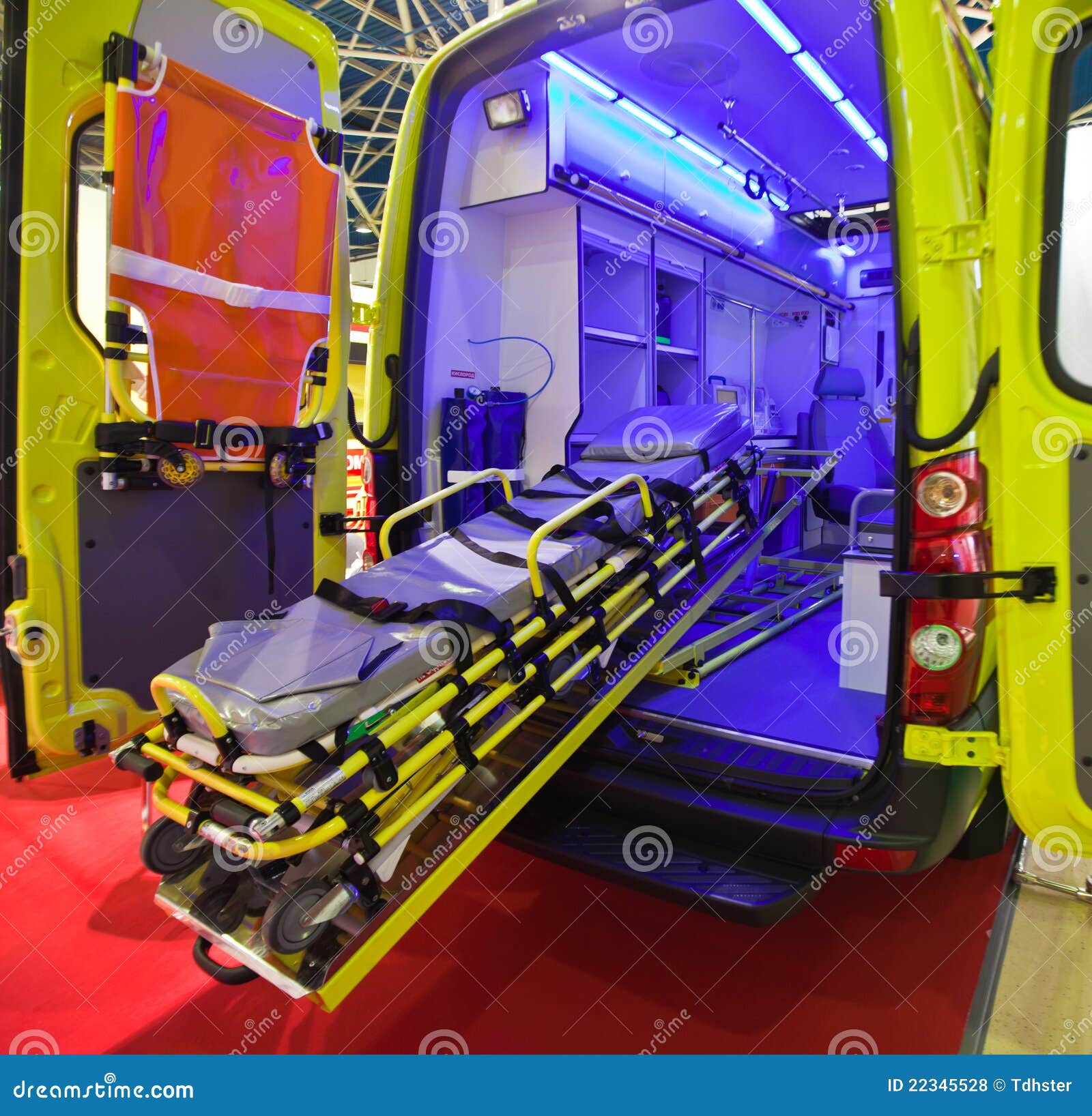 Emergency Car, Open Rear Doors Stock Photo - Image of rescue, injury ...