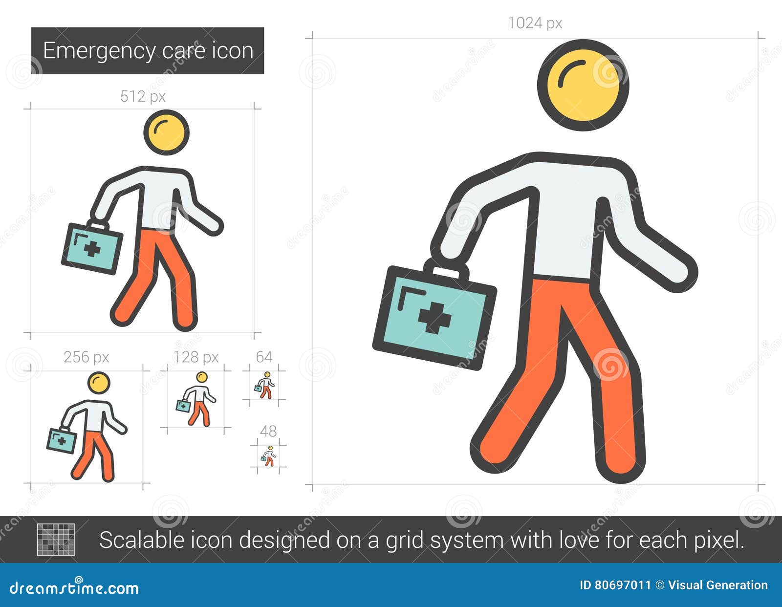 Emergency care line icon. stock vector. Illustration of doctor - 80697011
