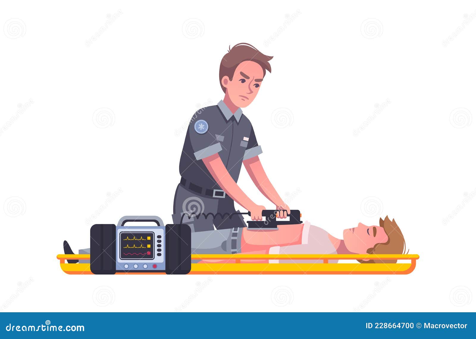 Emergency Cartoon Icon stock vector. Illustration of accident - 228664700