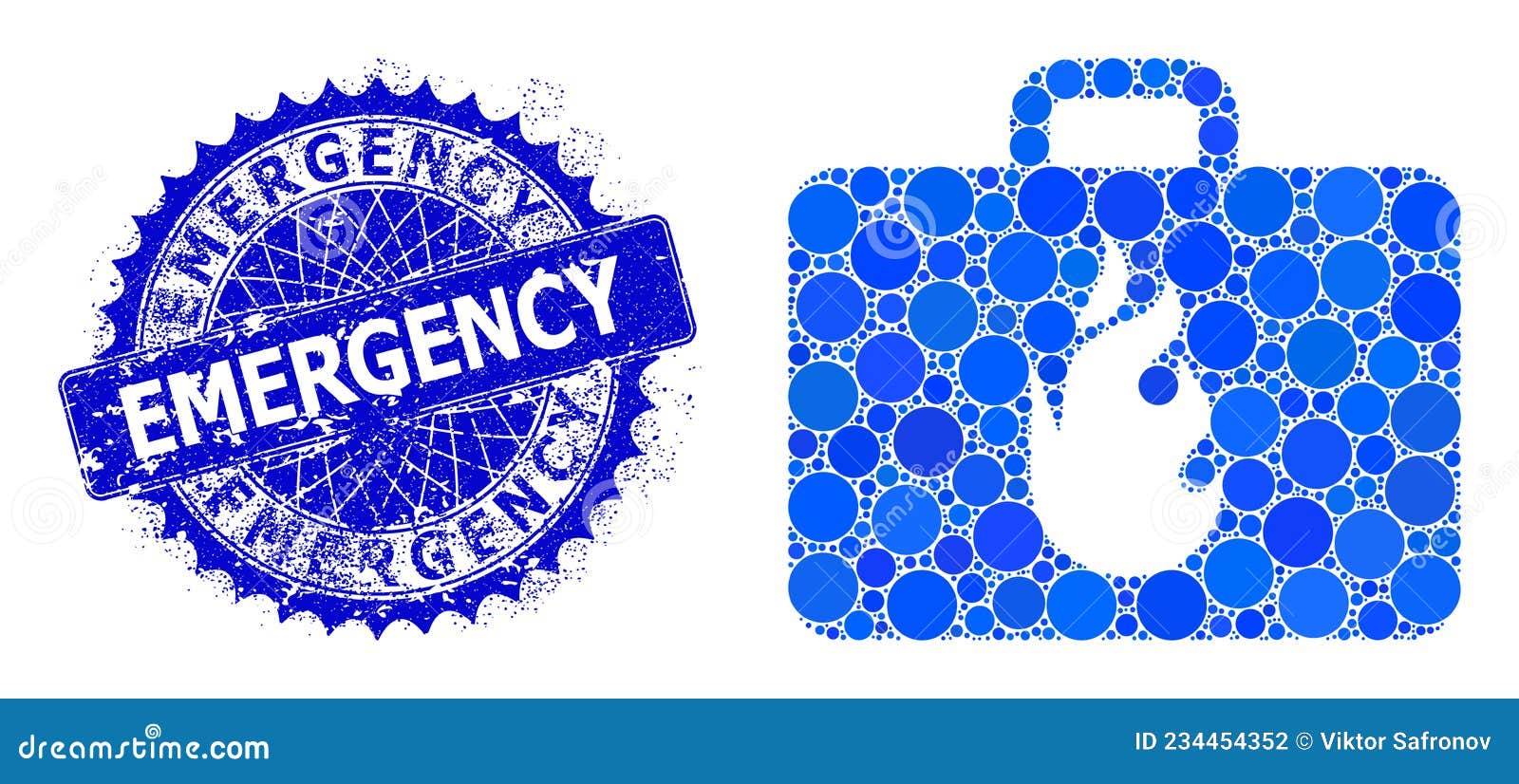 Vector Emergency Case Collage of Small Circles and Rubber Emergency ...