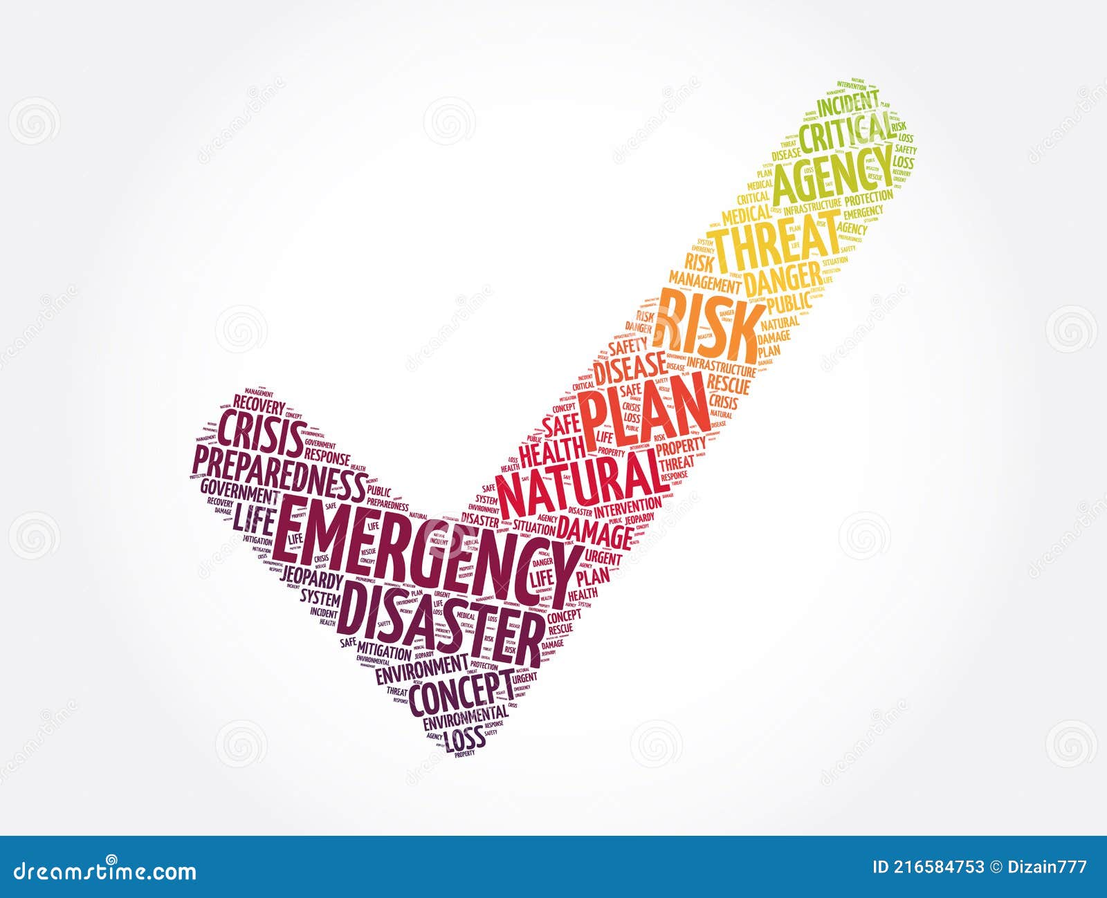 Emergency Check Mark Word Cloud Collage, Concept Background Stock ...