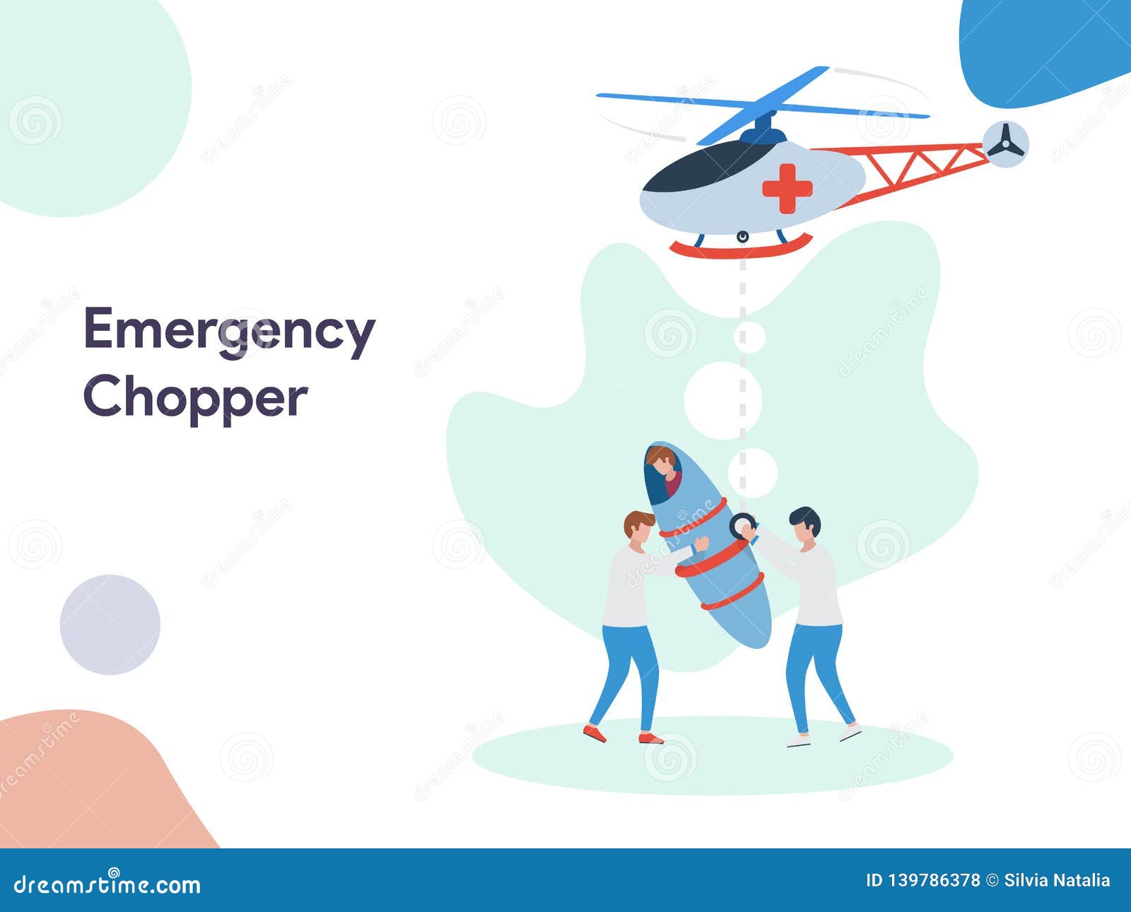 Emergency Chopper Illustration. Modern Flat Design Style for Website ...