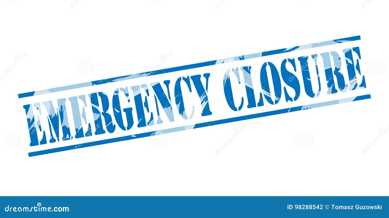Emergency Closure Blue Stamp Stock Illustration - Illustration of ...