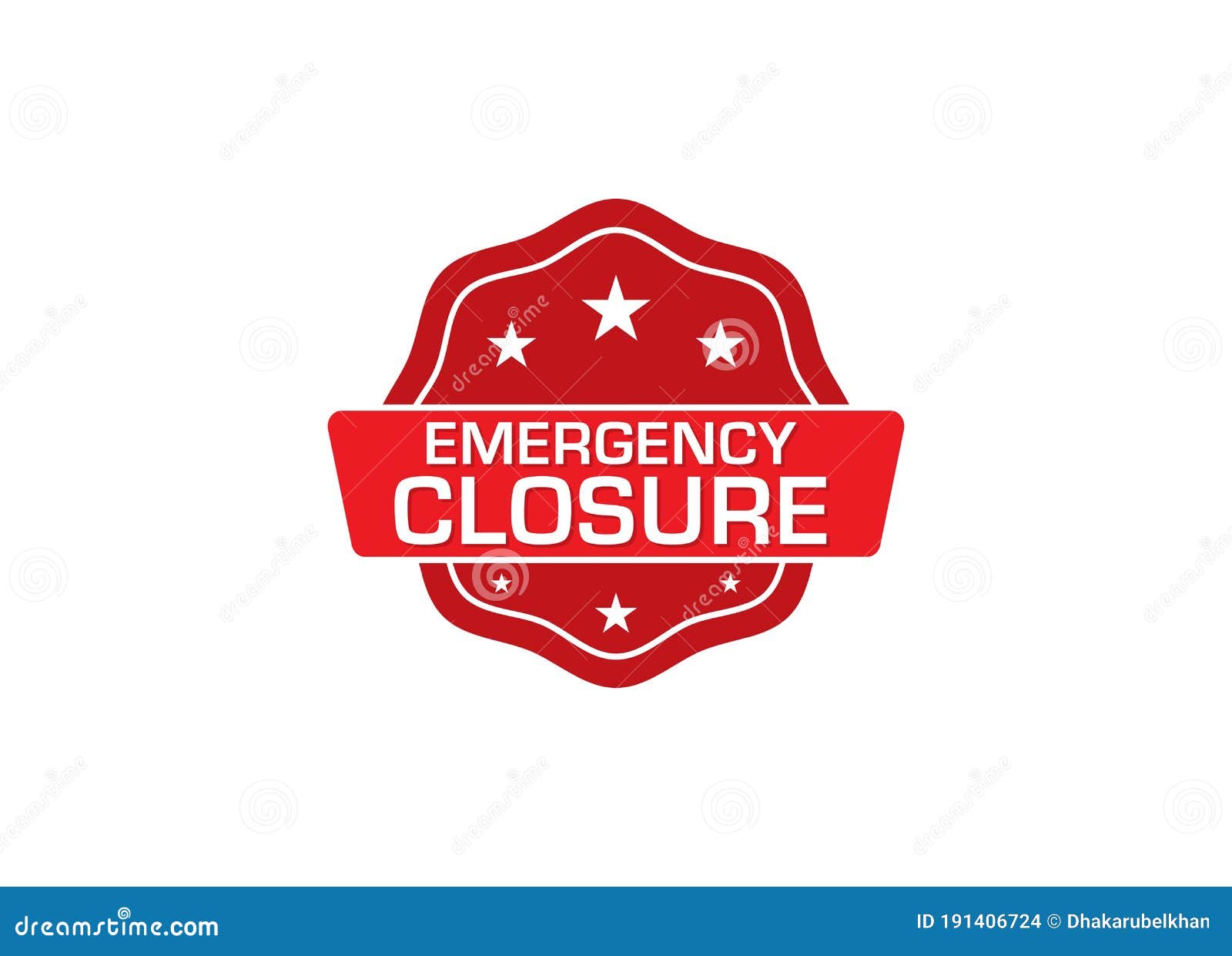 Emergency Closure Label Sticker,Emergency Closure Badge Sign Stock ...