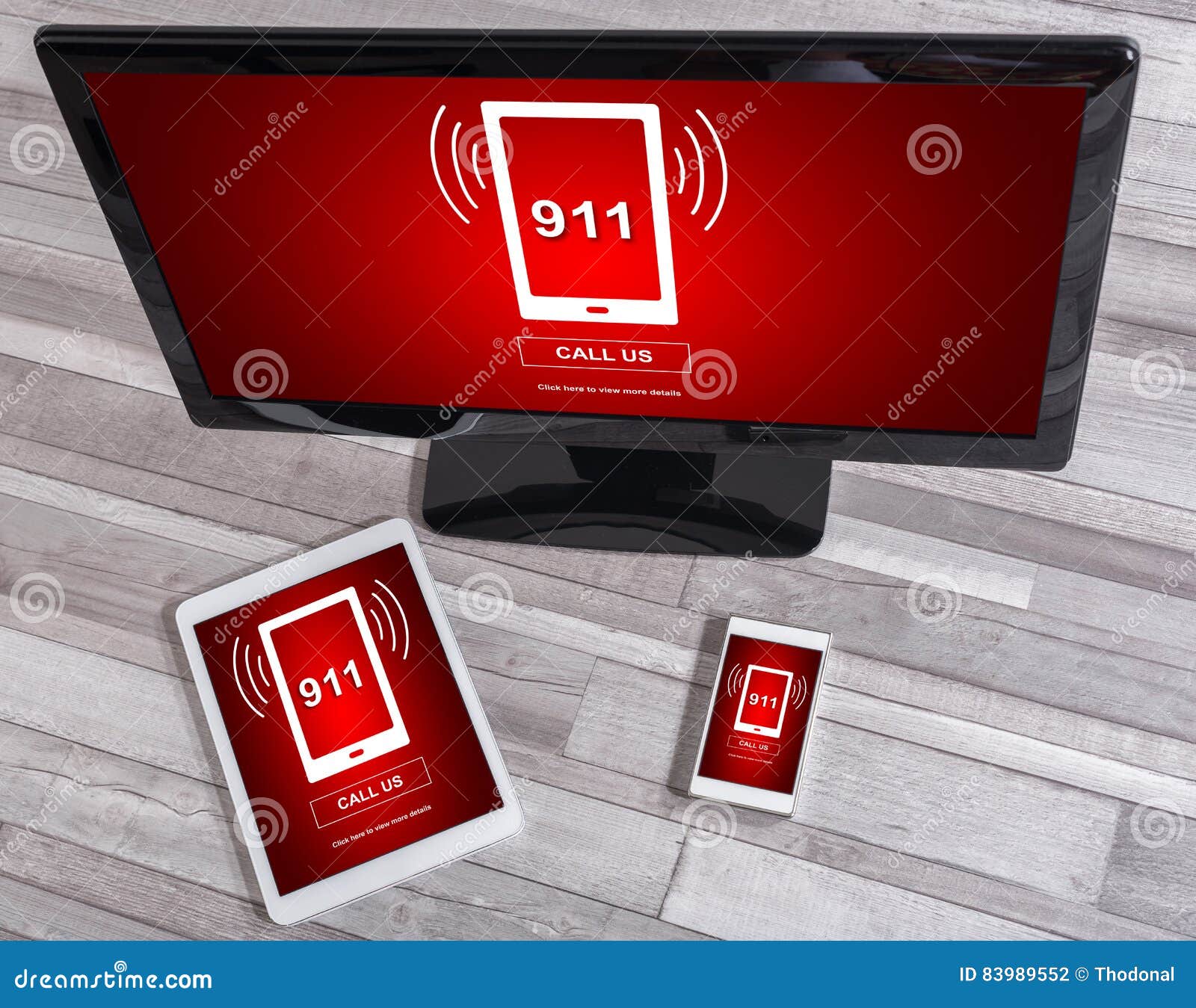 Emergency Concept on Different Devices Stock Photo - Image of computer ...