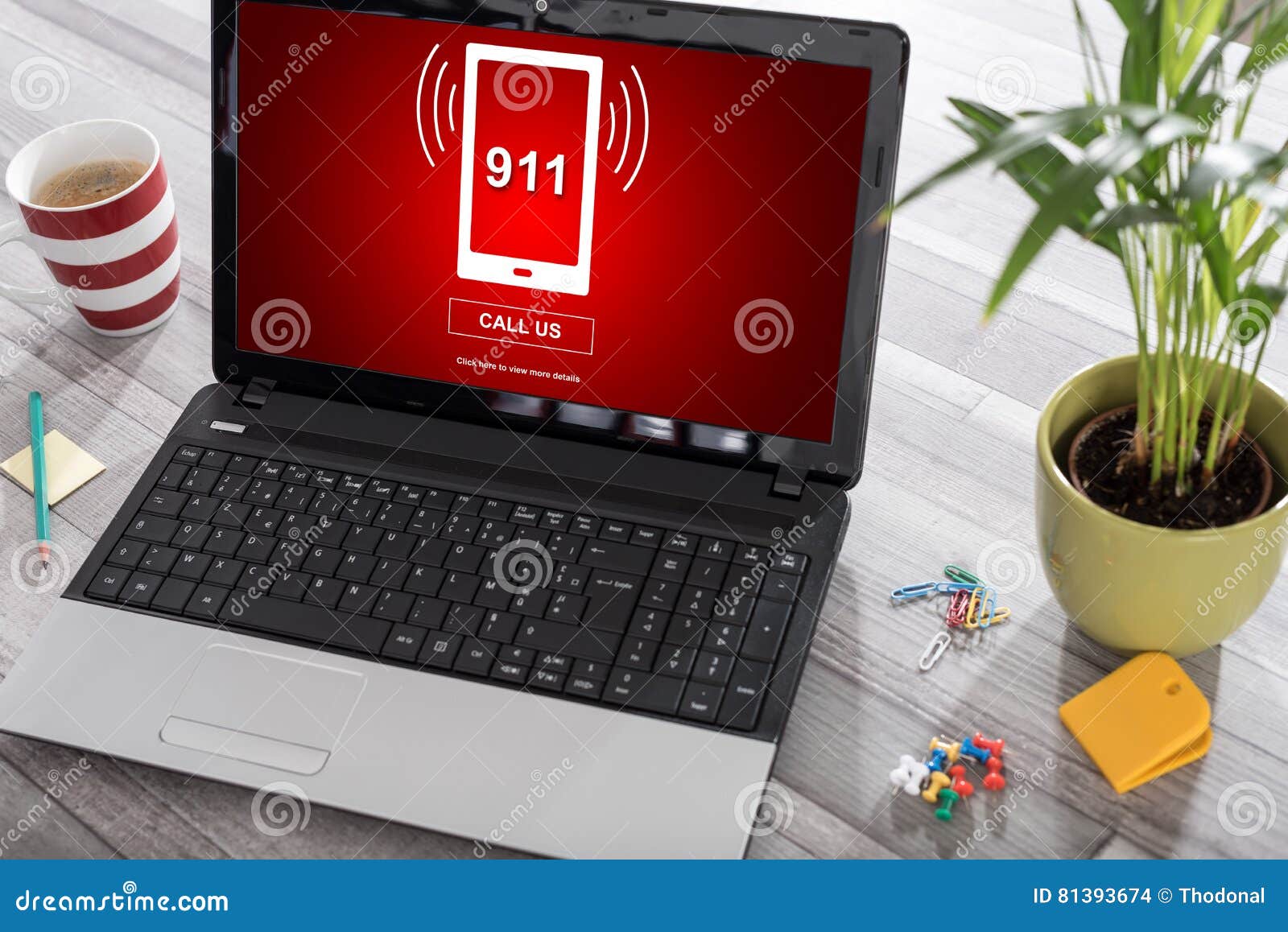 Emergency Concept on a Laptop Stock Photo - Image of clinic, alarm ...