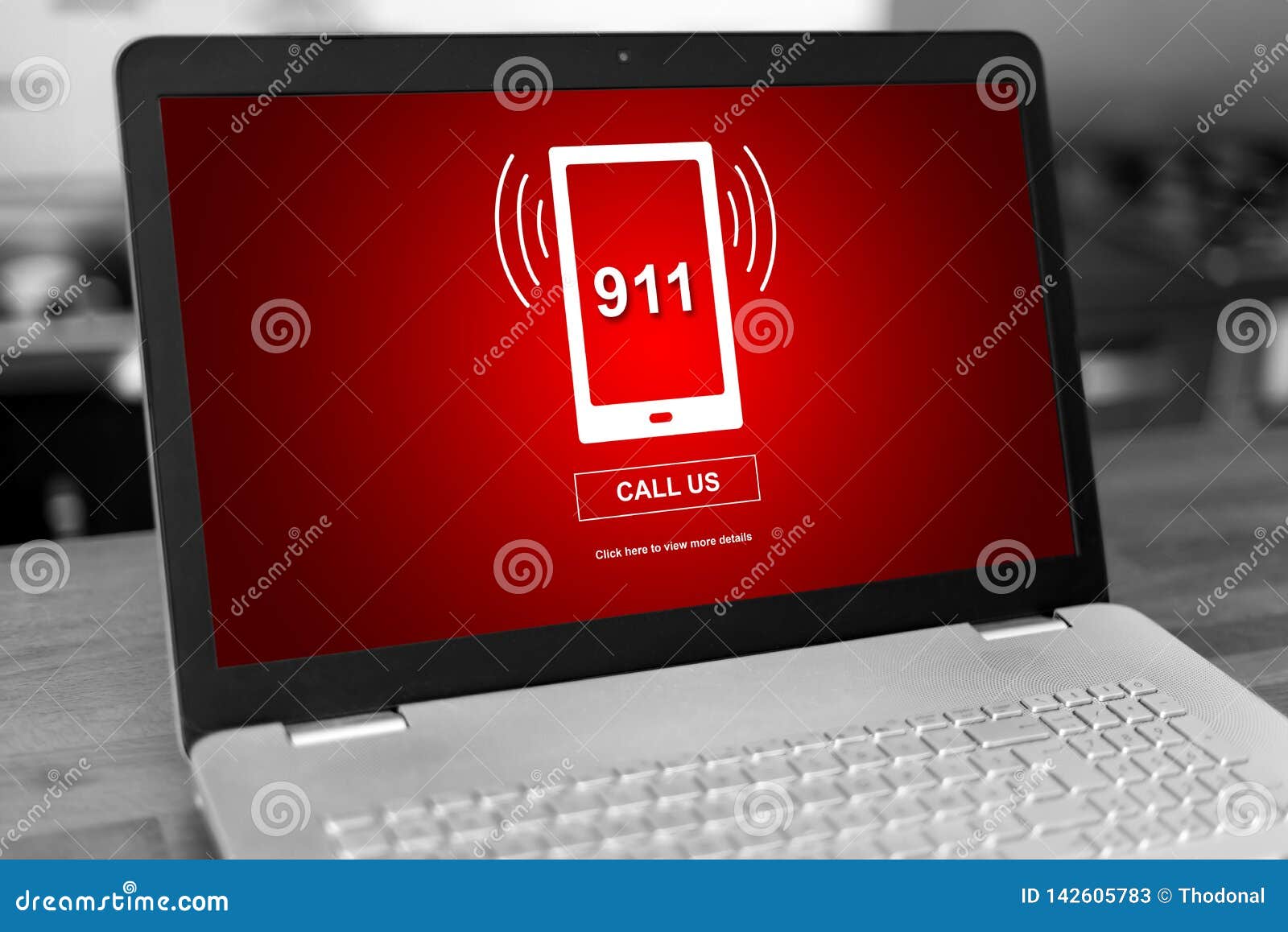 Emergency Concept on a Laptop Stock Image - Image of hotline, help ...