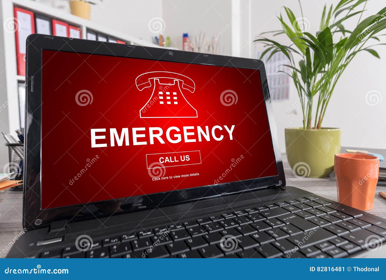 Emergency Concept on a Laptop Stock Image - Image of clinic, police ...