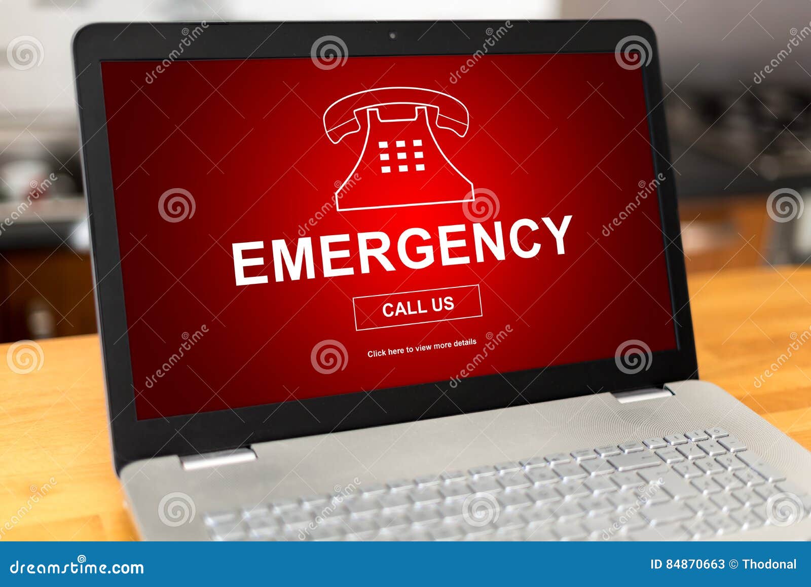 Emergency Concept on a Laptop Stock Image - Image of contact, emergency ...