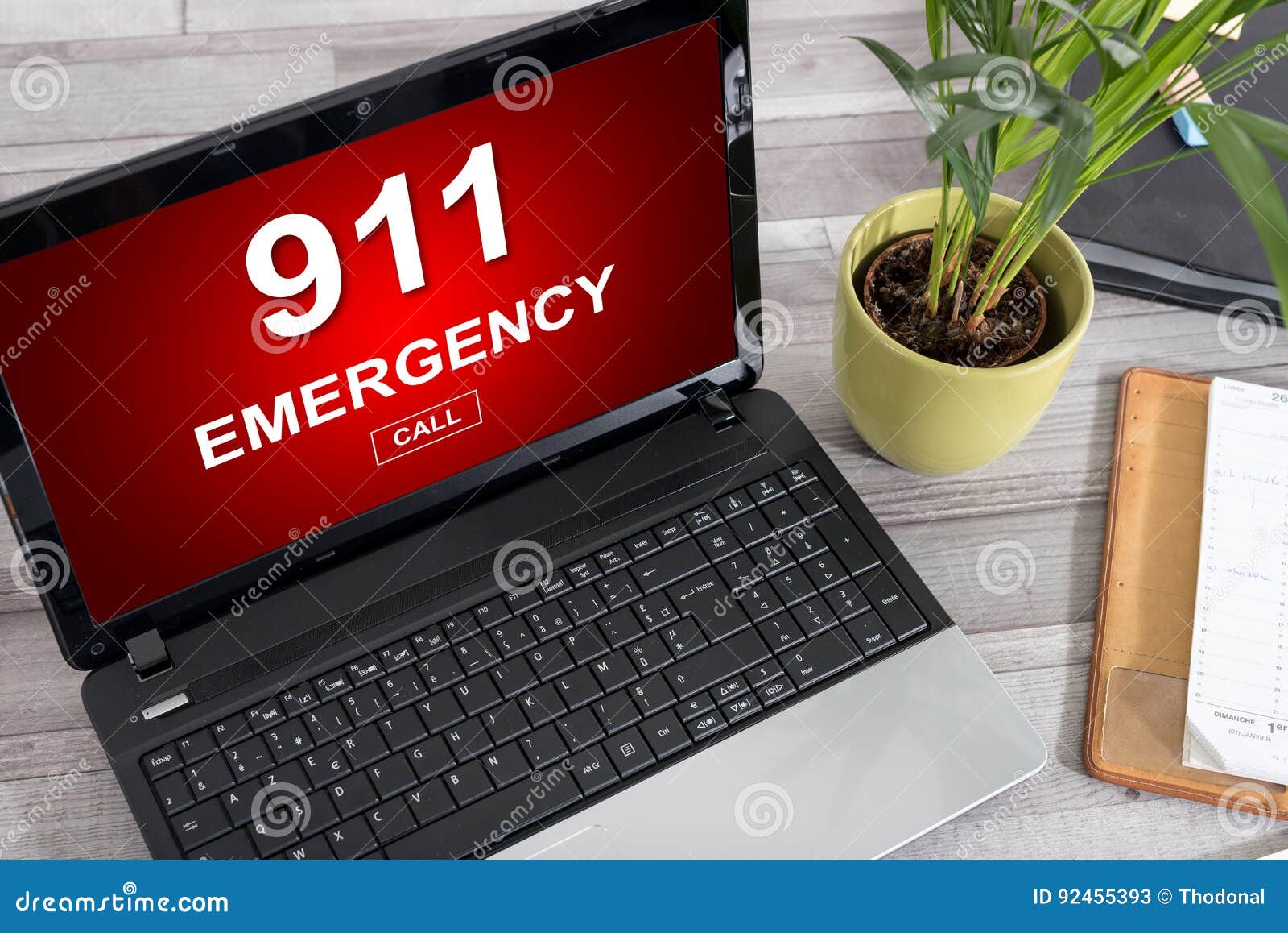 Emergency Concept on a Laptop Stock Image - Image of alarm, help: 92455393