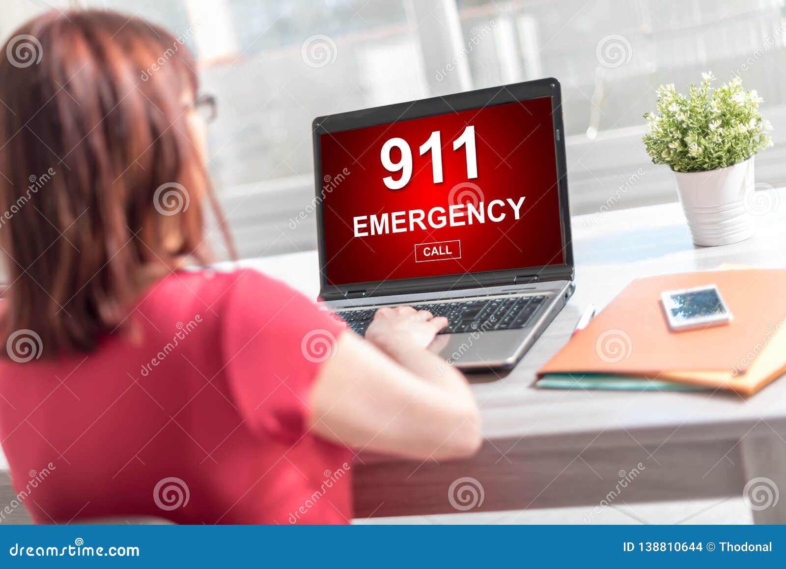 Emergency Concept on a Laptop Screen Stock Photo - Image of number ...