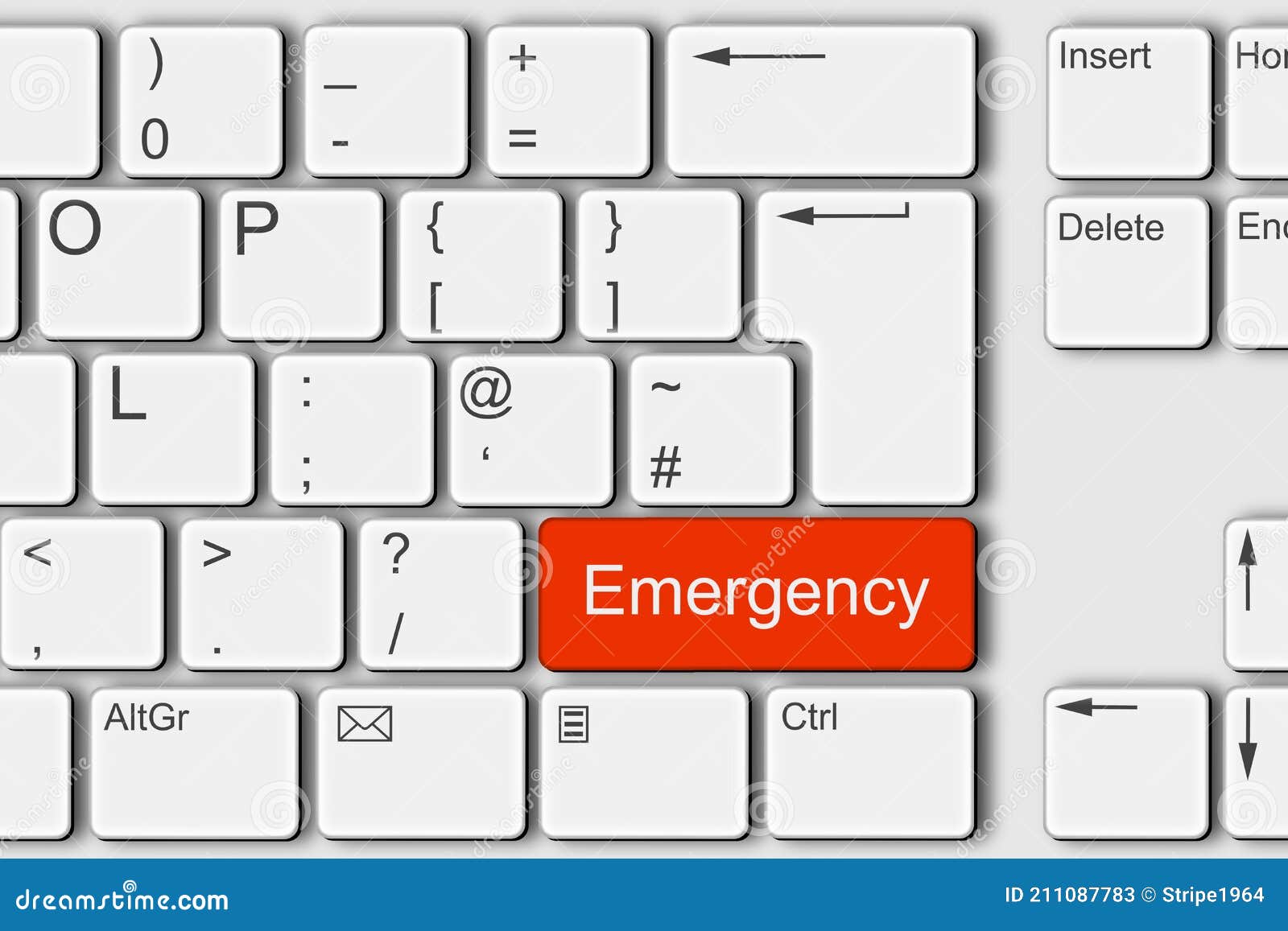 Emergency Concept PC Computer Keyboard 3d Illustration Stock ...