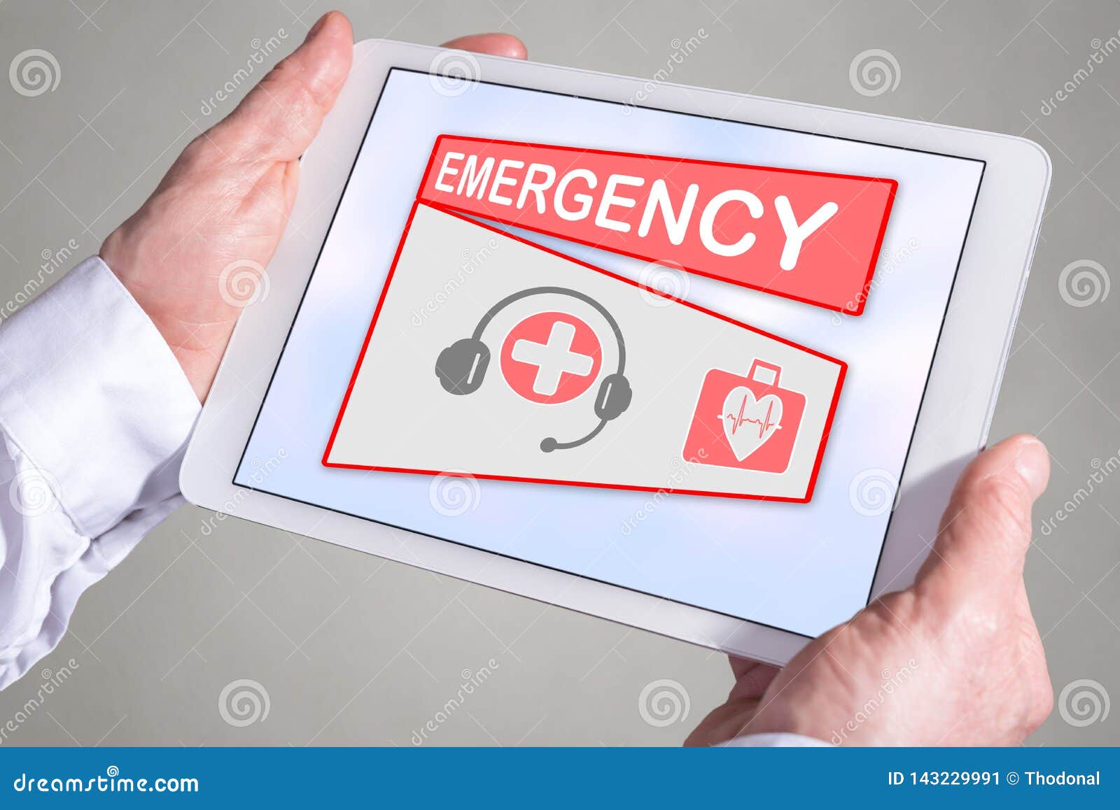 Emergency Concept on a Tablet Stock Image - Image of health, concept ...