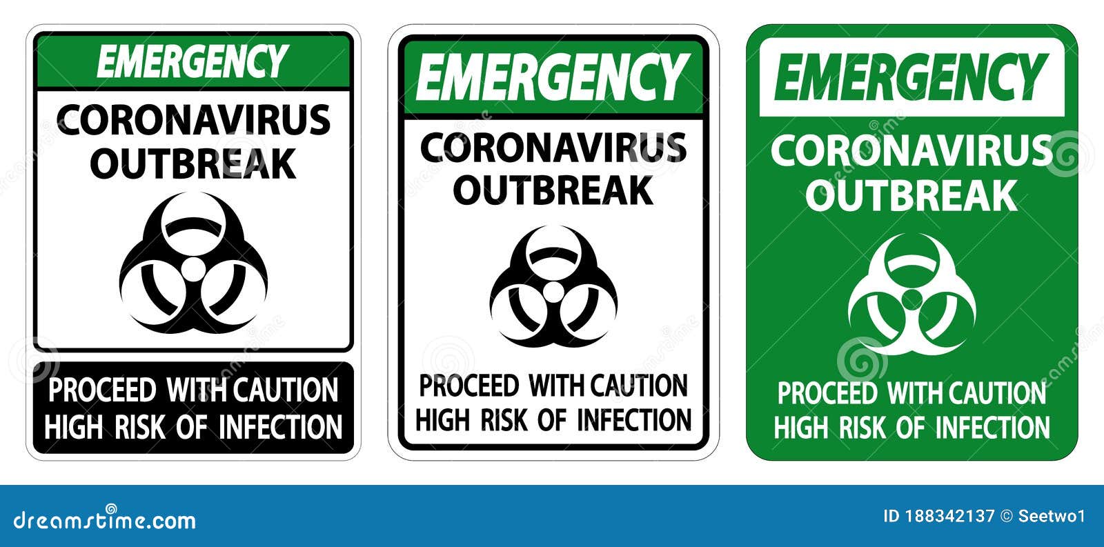 Emergency Coronavirus Outbreak Sign Isolate on White Background,Vector ...