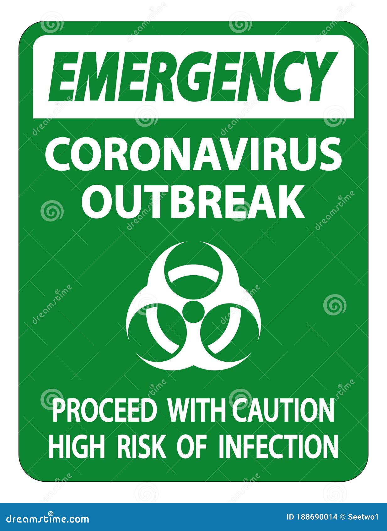 Emergency Coronavirus Outbreak Sign Isolate on White Background,Vector ...