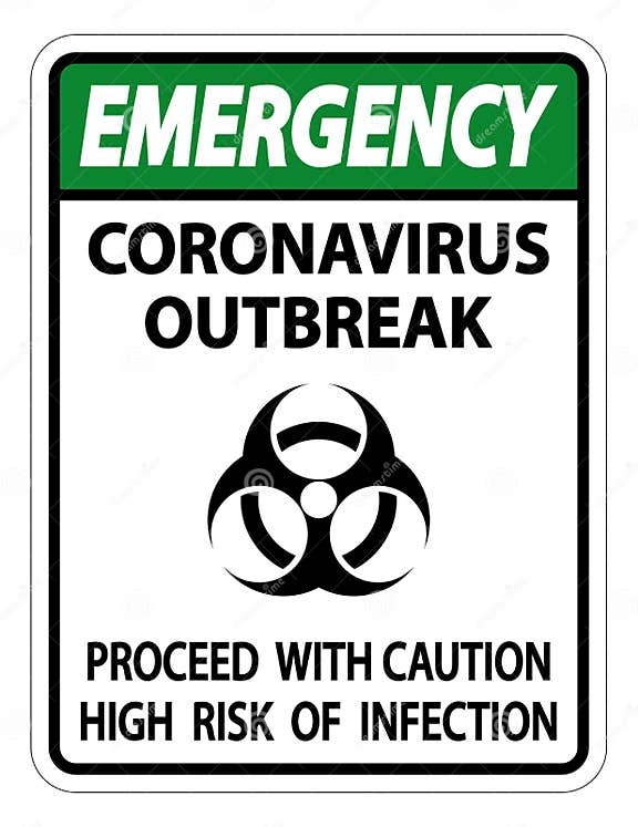 Emergency Coronavirus Outbreak Sign Isolate on White Background,Vector ...