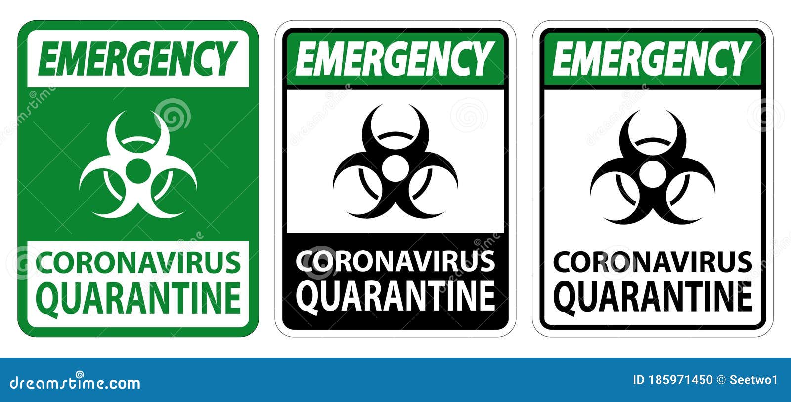 Emergency Coronavirus Quarantine Sign Isolate on White Background ...