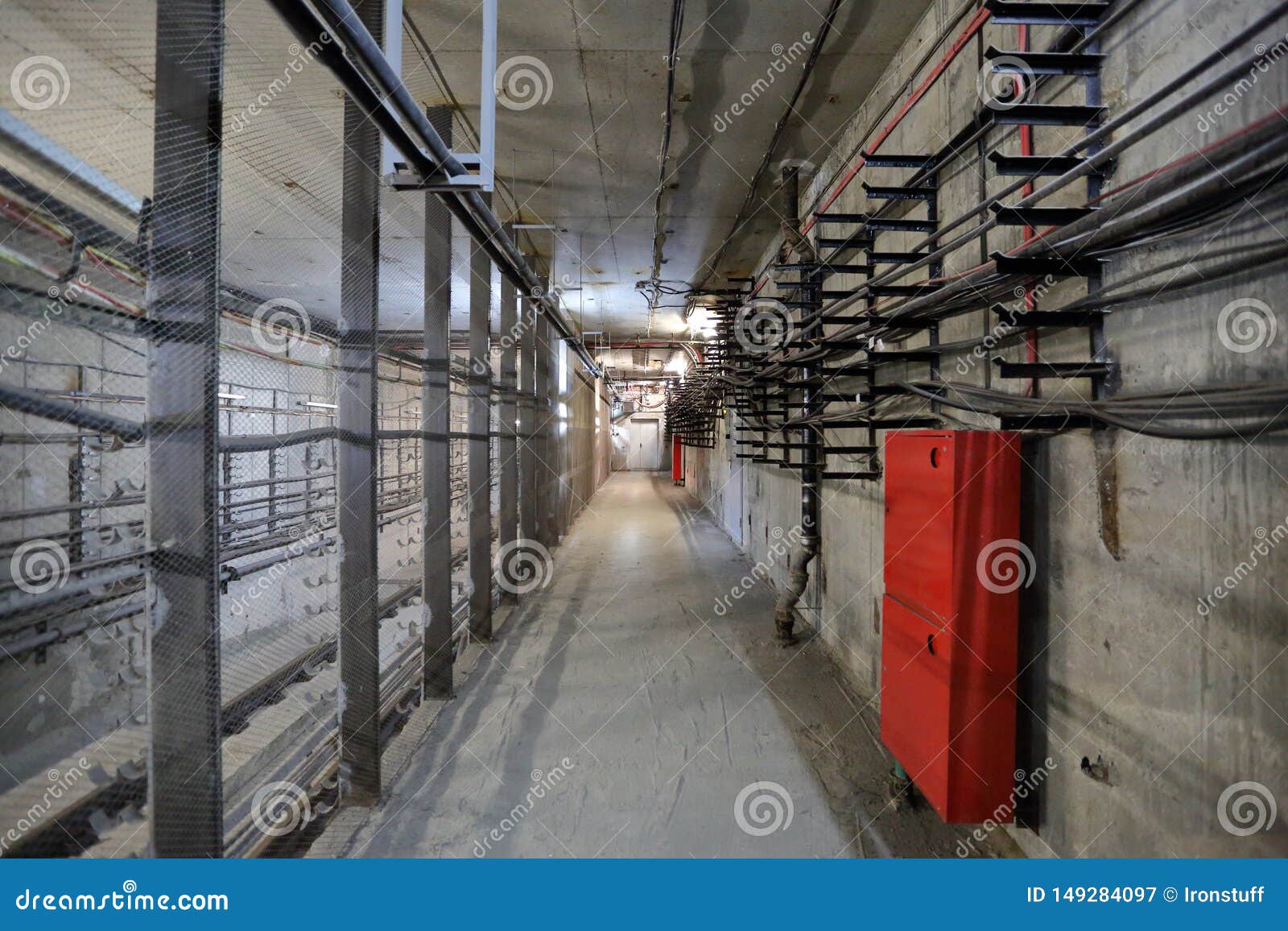 Emergency Corridor in the Tunnel Stock Image - Image of stone, railway ...