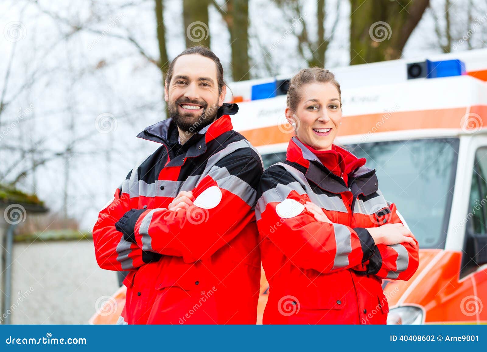 Emergency Doctor In Front Of Ambulance Car Stock Photo - Image: 40408602