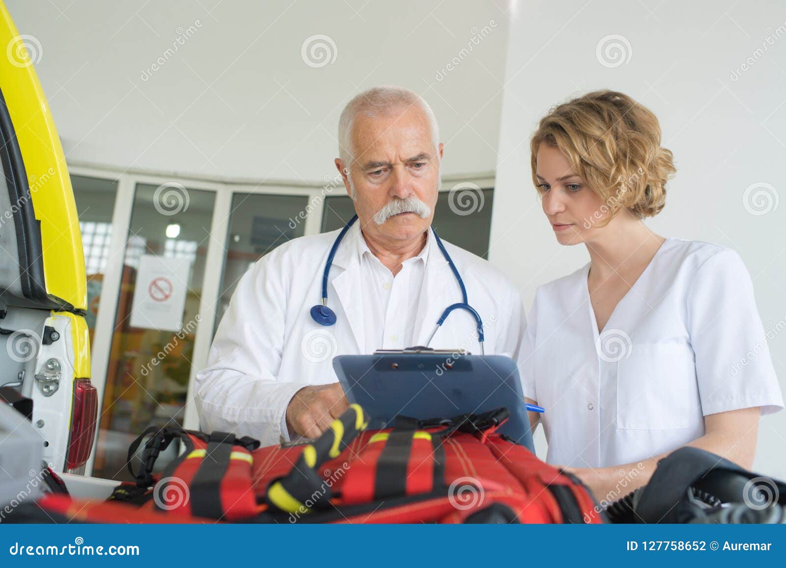 Emergency Doctor and Paramedic or Ambulance Team Stock Photo - Image of ...