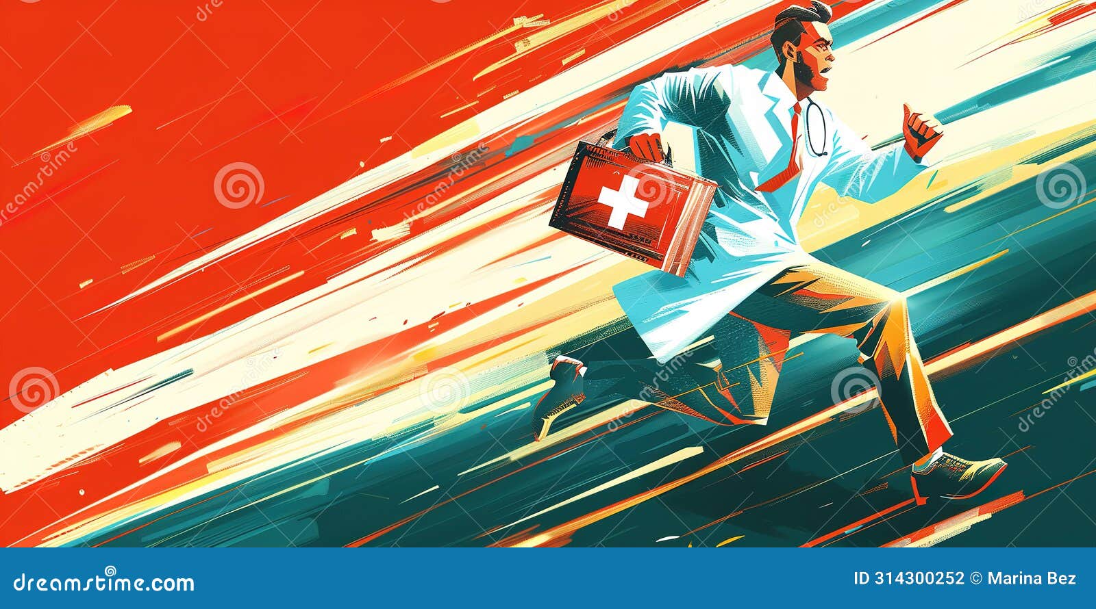 Emergency Doctor Running with a First Aid Kit Stock Photo - Image of ...